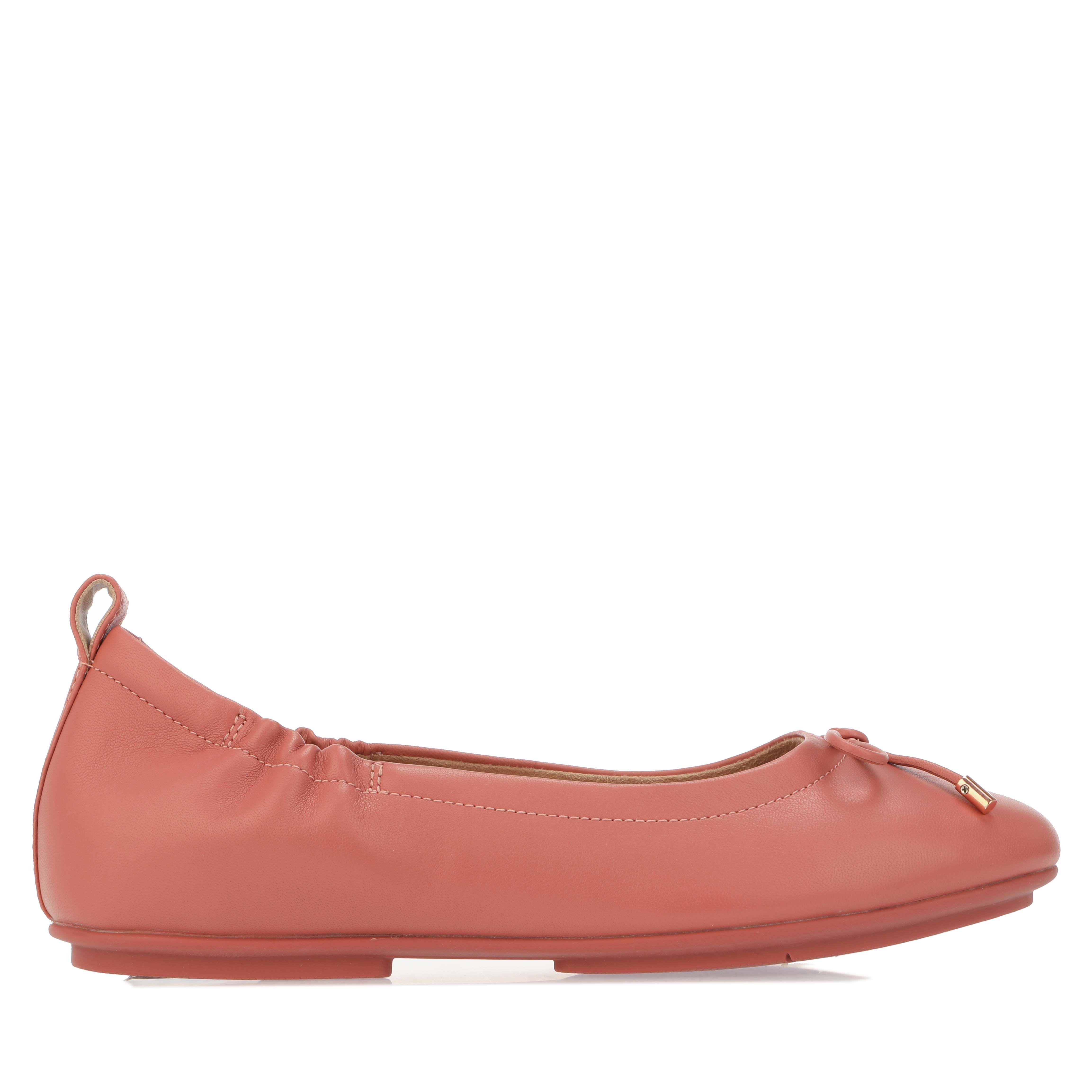 Women's Fit Flop Allegro Bow Leather Ballerina Pumps in Rose