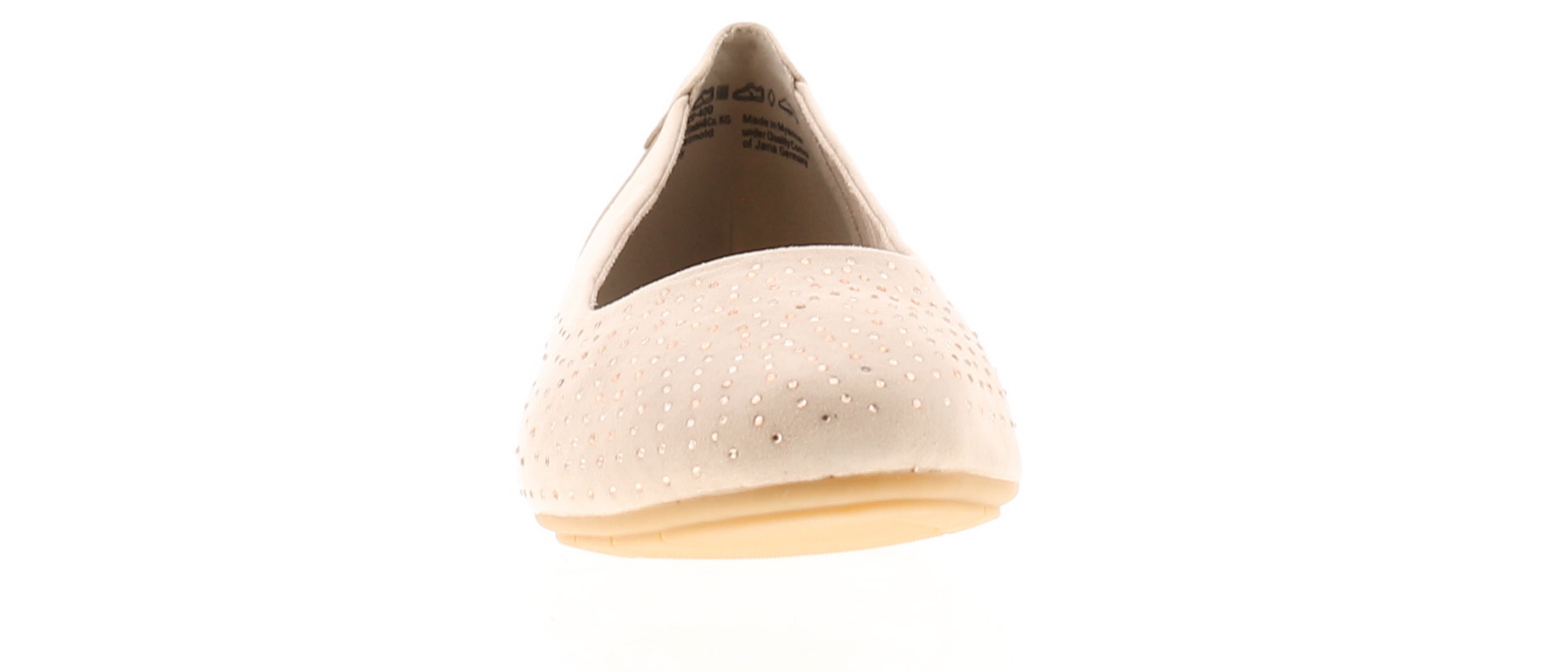 Jana Womens Flat Shoes Ballerina Glitzy Jet Slip On beige