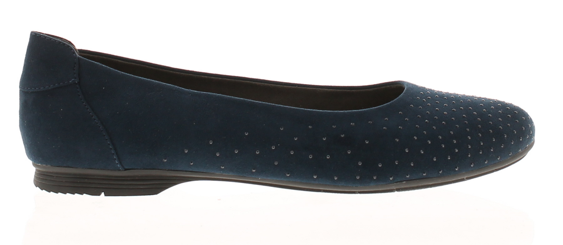 Jana Womens Flat Shoes Ballerina Glitzy Jet Slip On navy