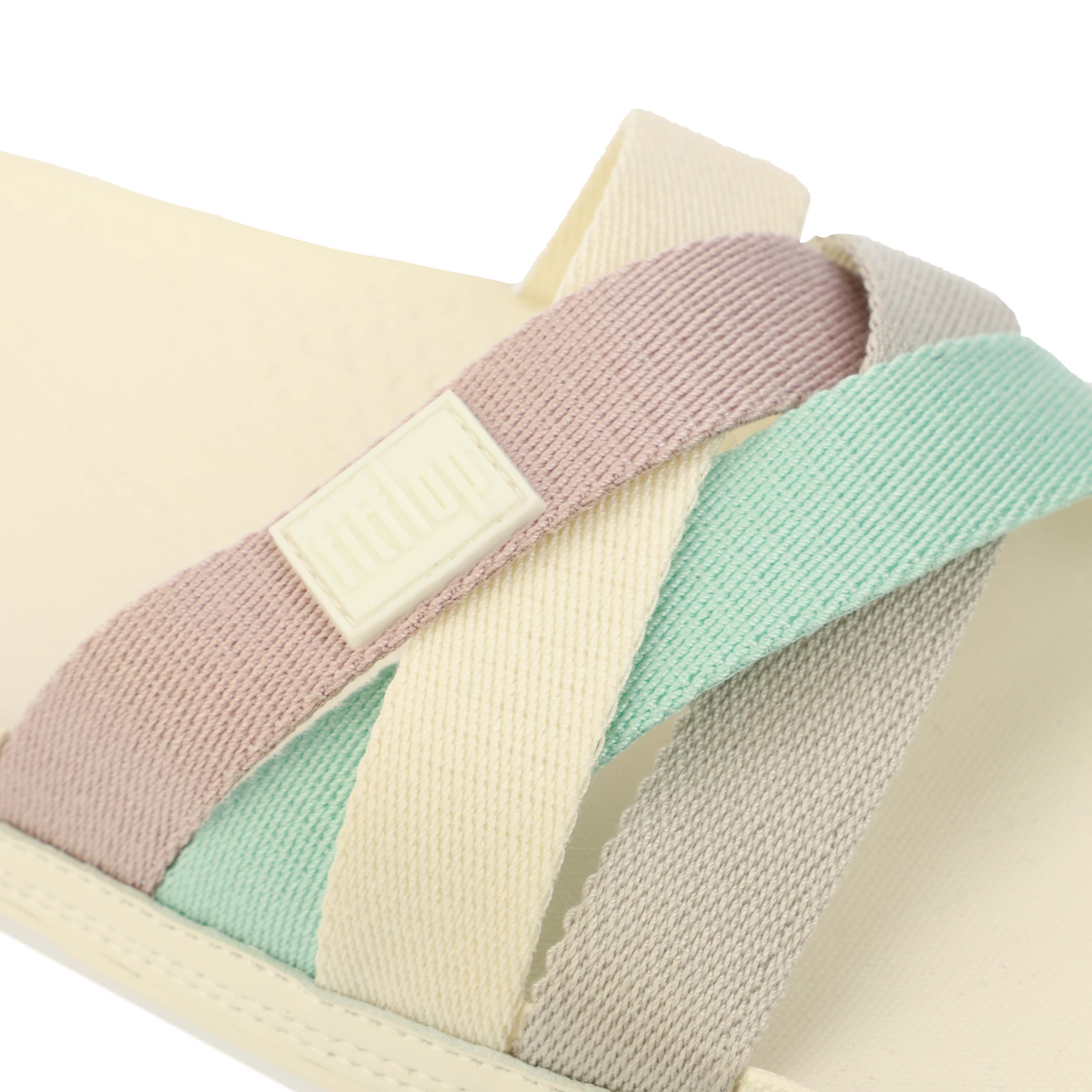 Women's Fit Flop iQushion Multi-Strap Slide Sandals in Cream