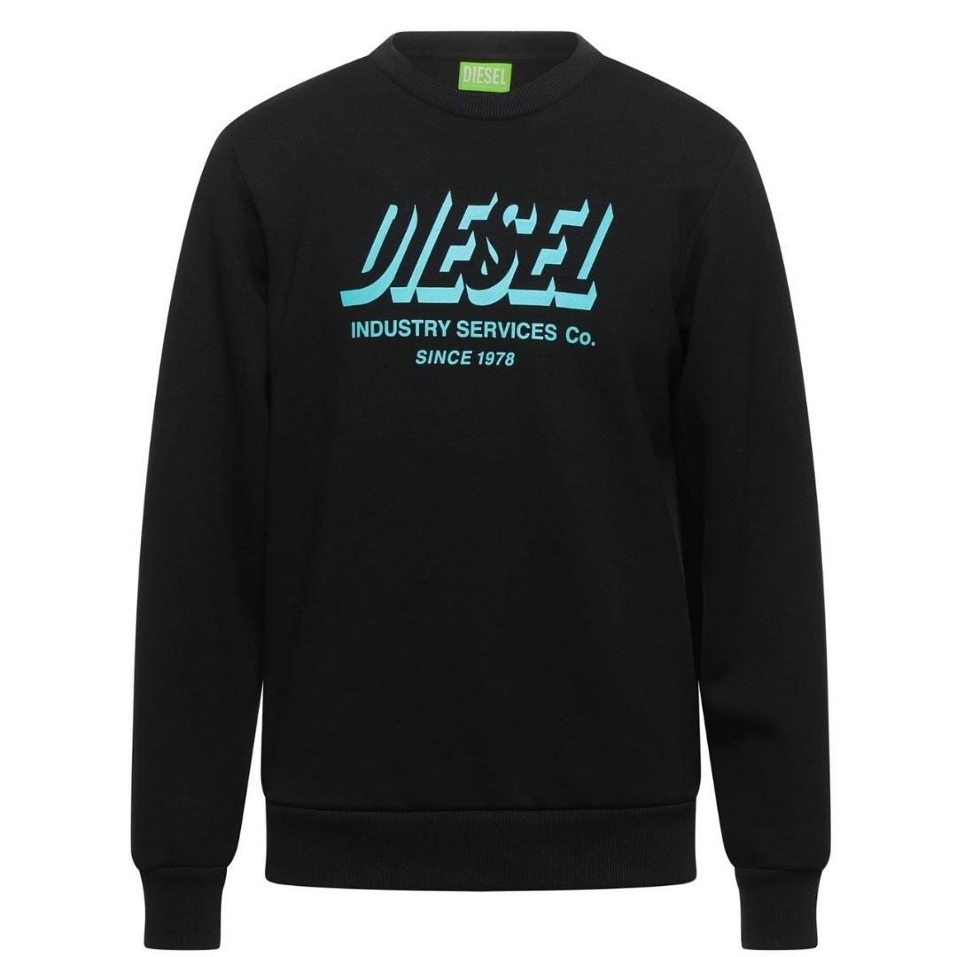 Diesel S-Girk-A74 Suéter negro con logo de la marca