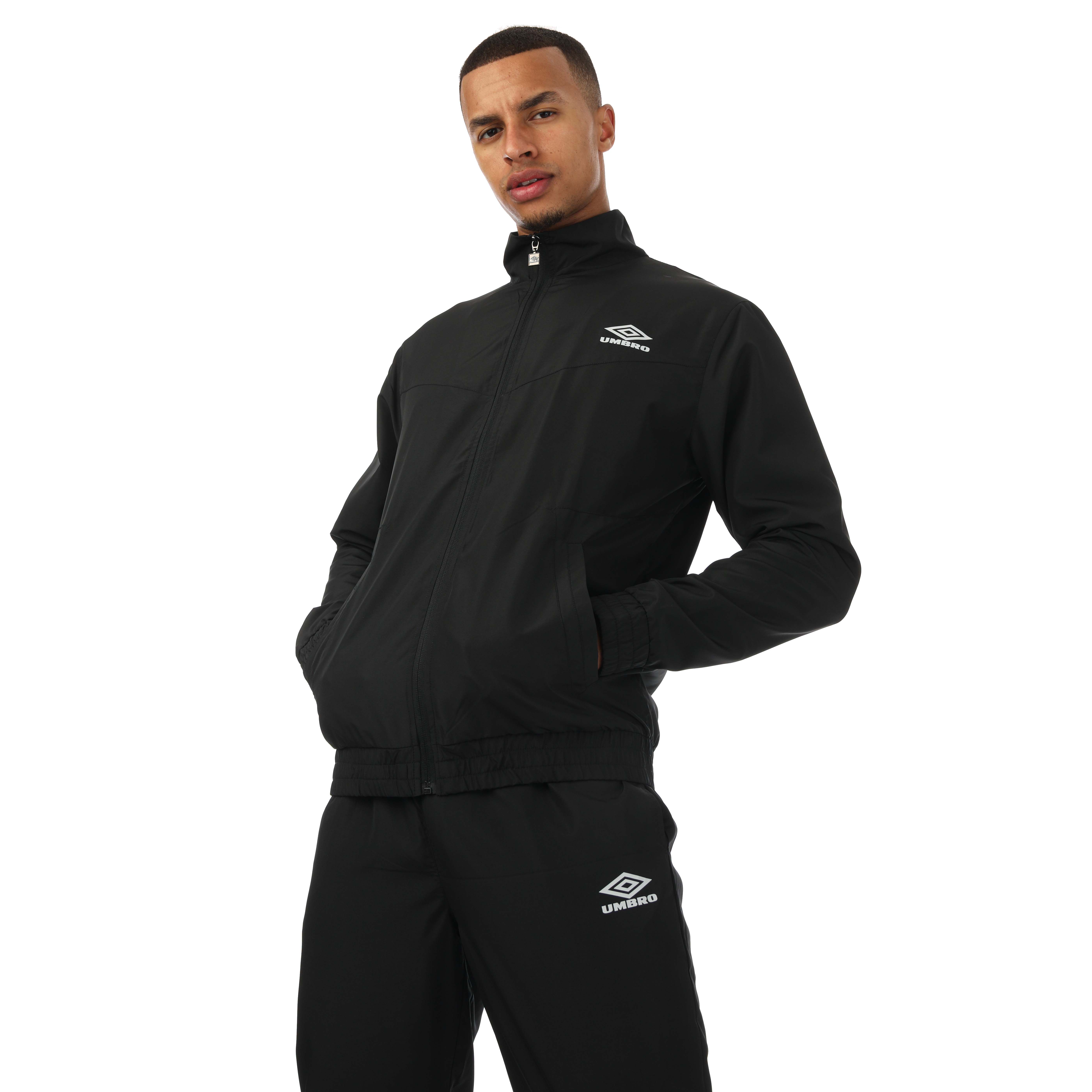 Men's Umbro Diamond Woven Poly Tracksuits in Black