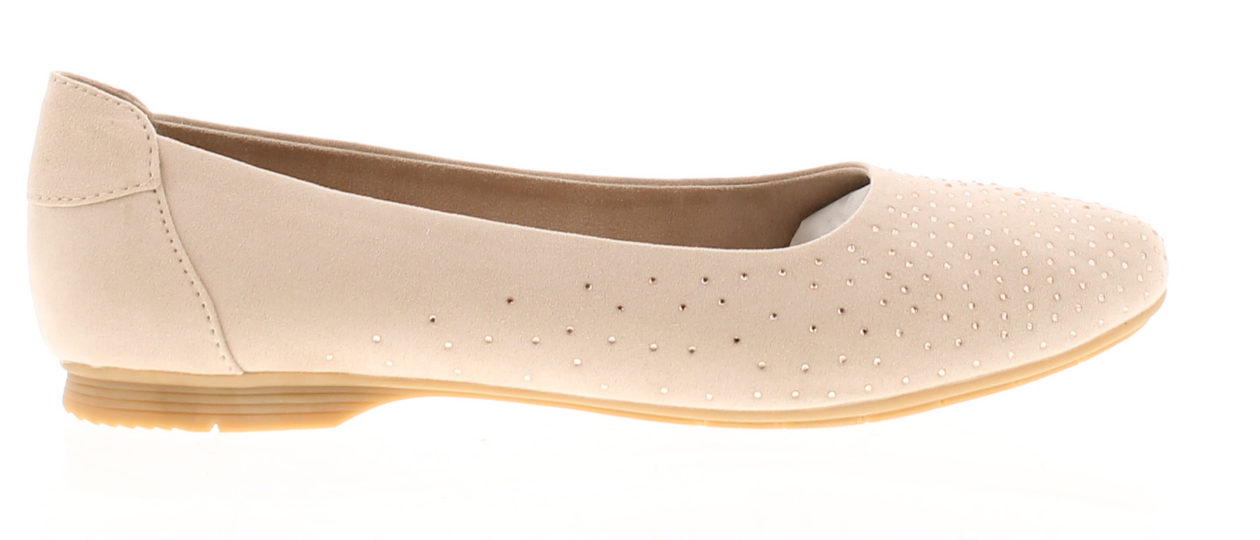 Jana Womens Flat Shoes Ballerina Glitzy Jet Slip On beige