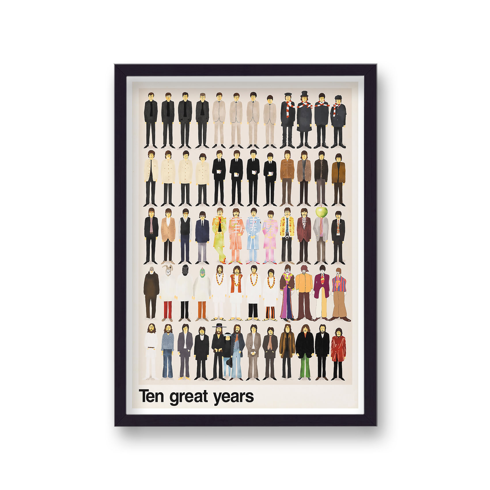 The Beatles Ten Great Years Reimagined Music Poster