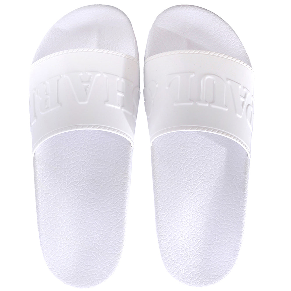 Mens Paul & Shark Sliders in White