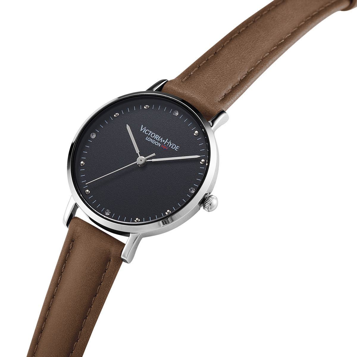VICTORIA HYDE Watch Metropolitan Crystal Leather, brown