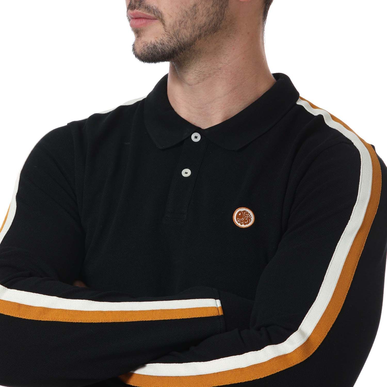Men's Pretty Green Tilby Long Sleeve Polo in Navy