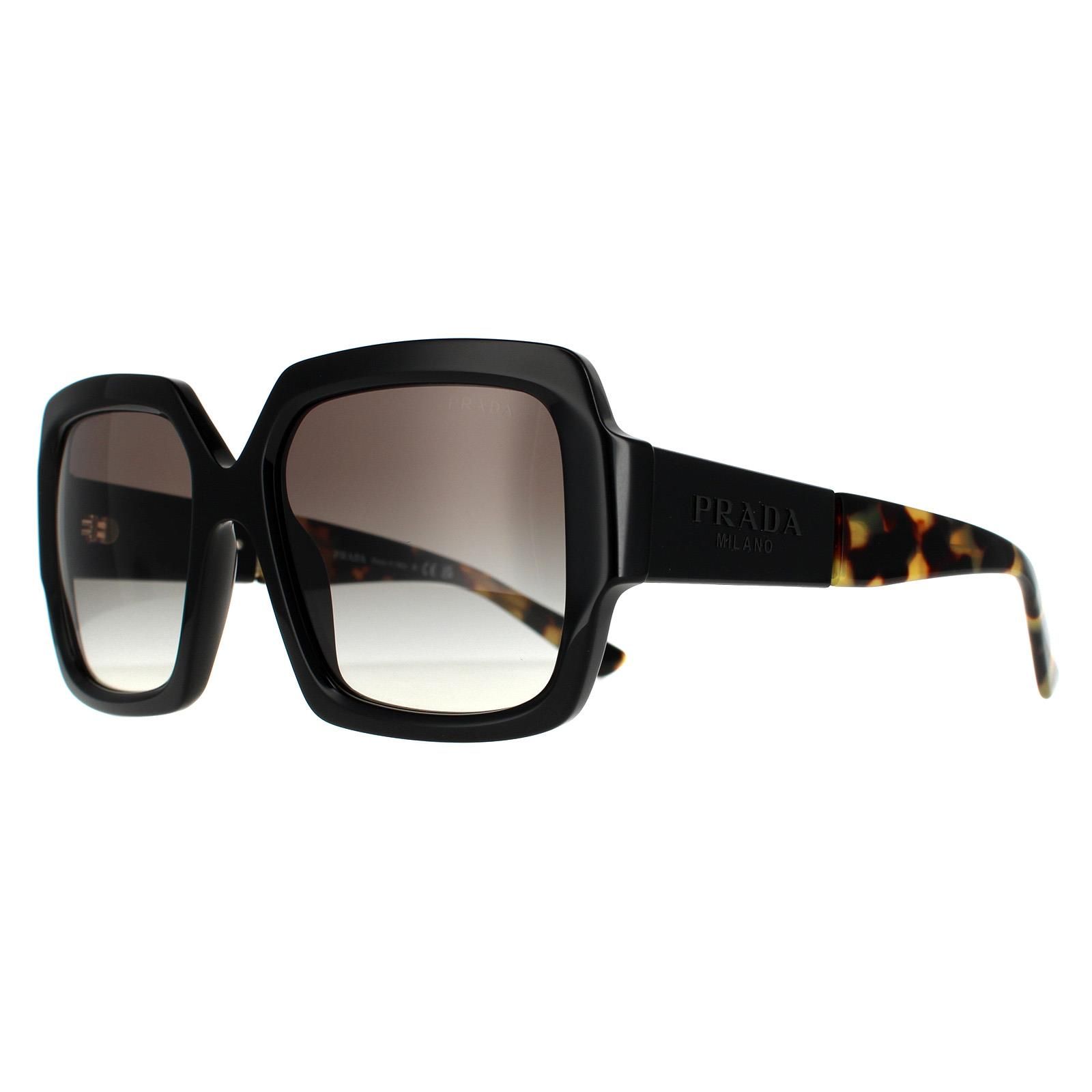Prada Square Womens Black Grey Gradient PR21XS Sunglasses