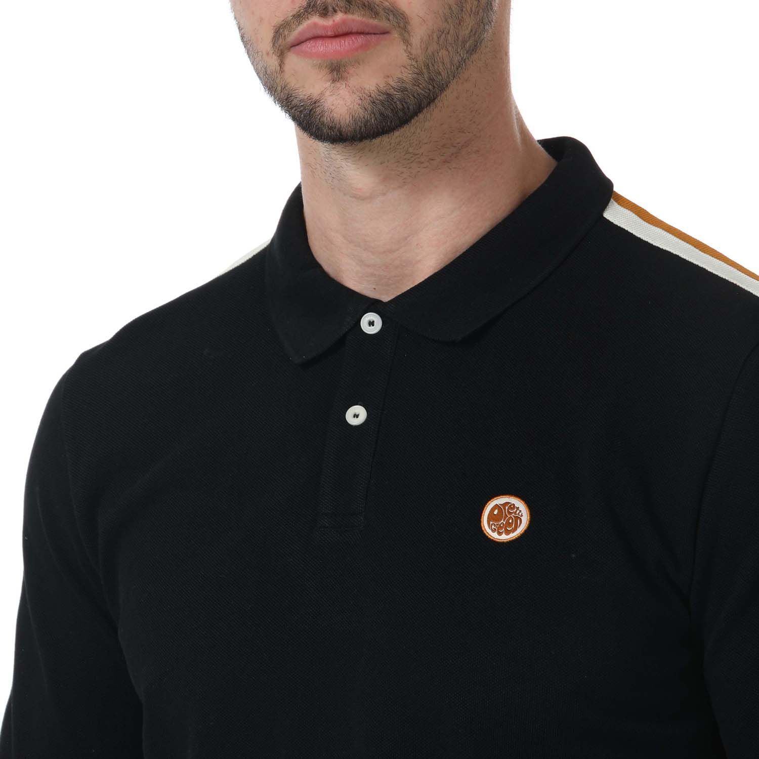 Men's Pretty Green Tilby Long Sleeve Polo in Navy