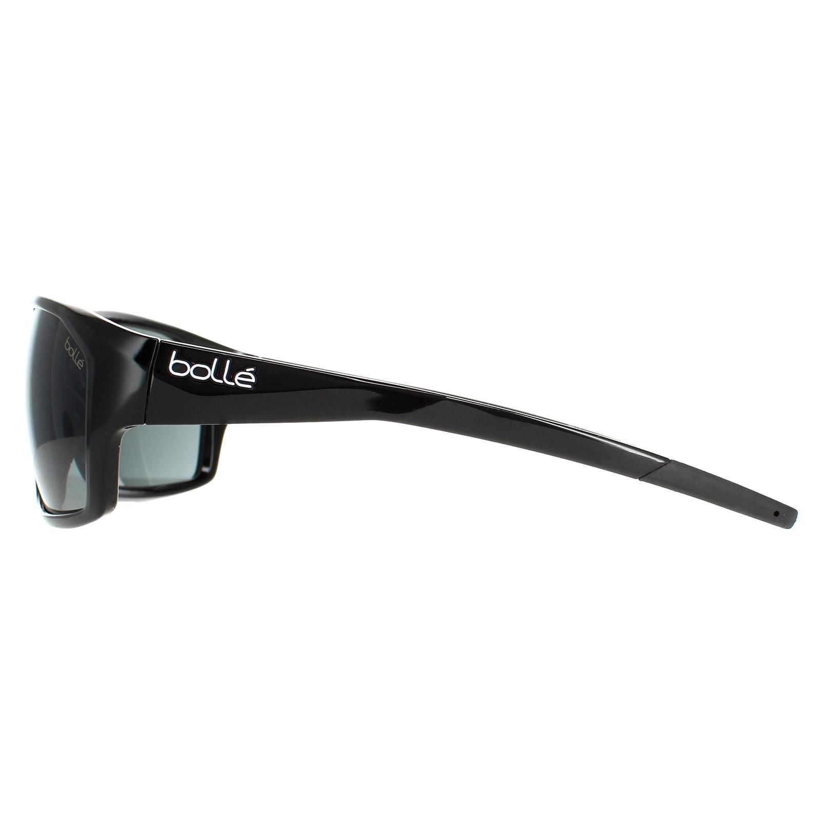 Bolle Wrap Unisex Shiny Black TNS Grey Fenix Sunglasses