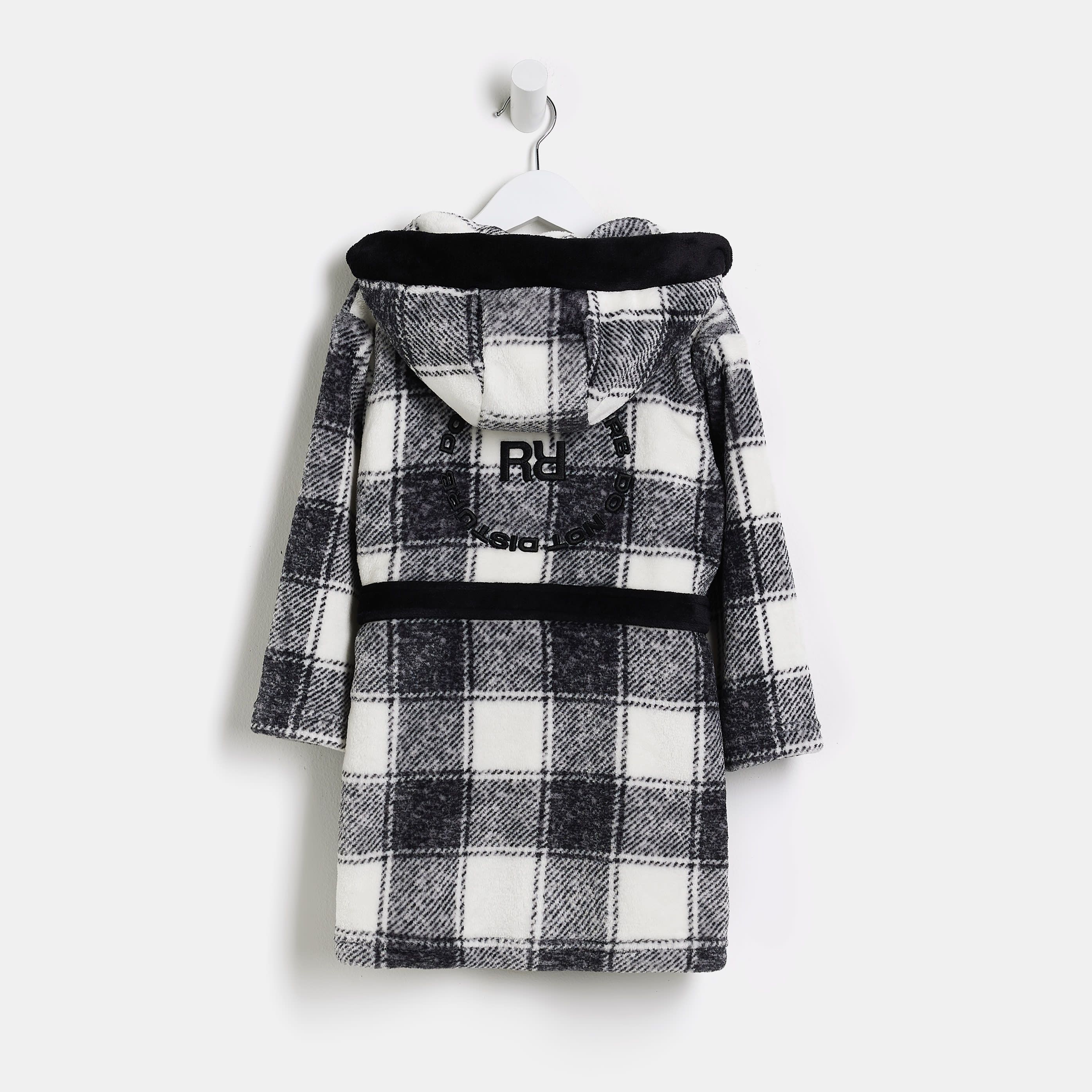 River Island Kids Boys Robe Black Check