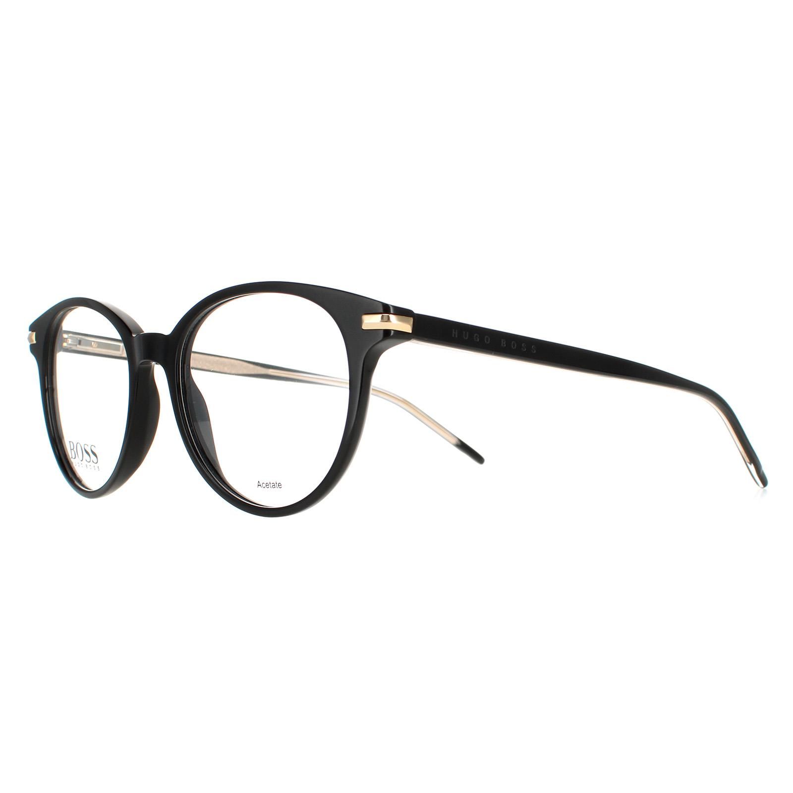 Hugo Boss Round Unisex Black Gold Glasses