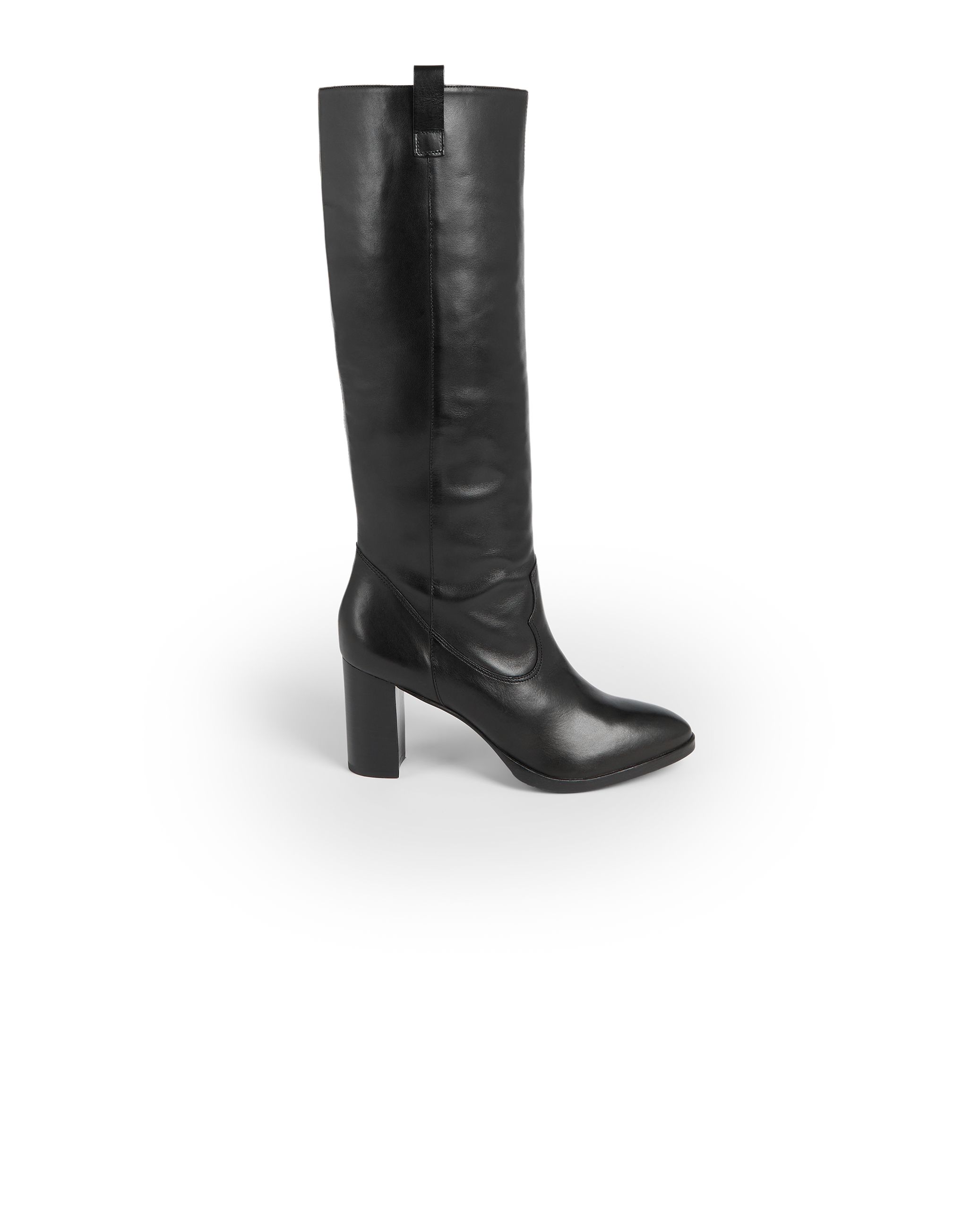 Ted Baker Allisan Leather Block Heel Knee Length Boot, Black