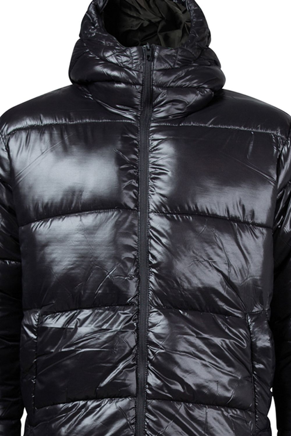 Hooded Padded Shiny Jacket