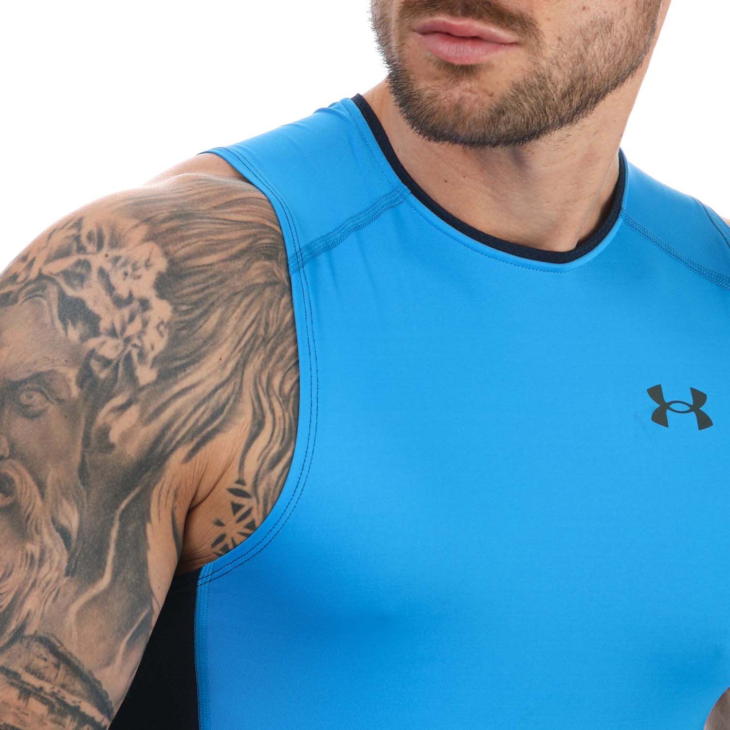 Men's Under Armour UA RUSH HeatGear 2.0 Compression Tank in Blue