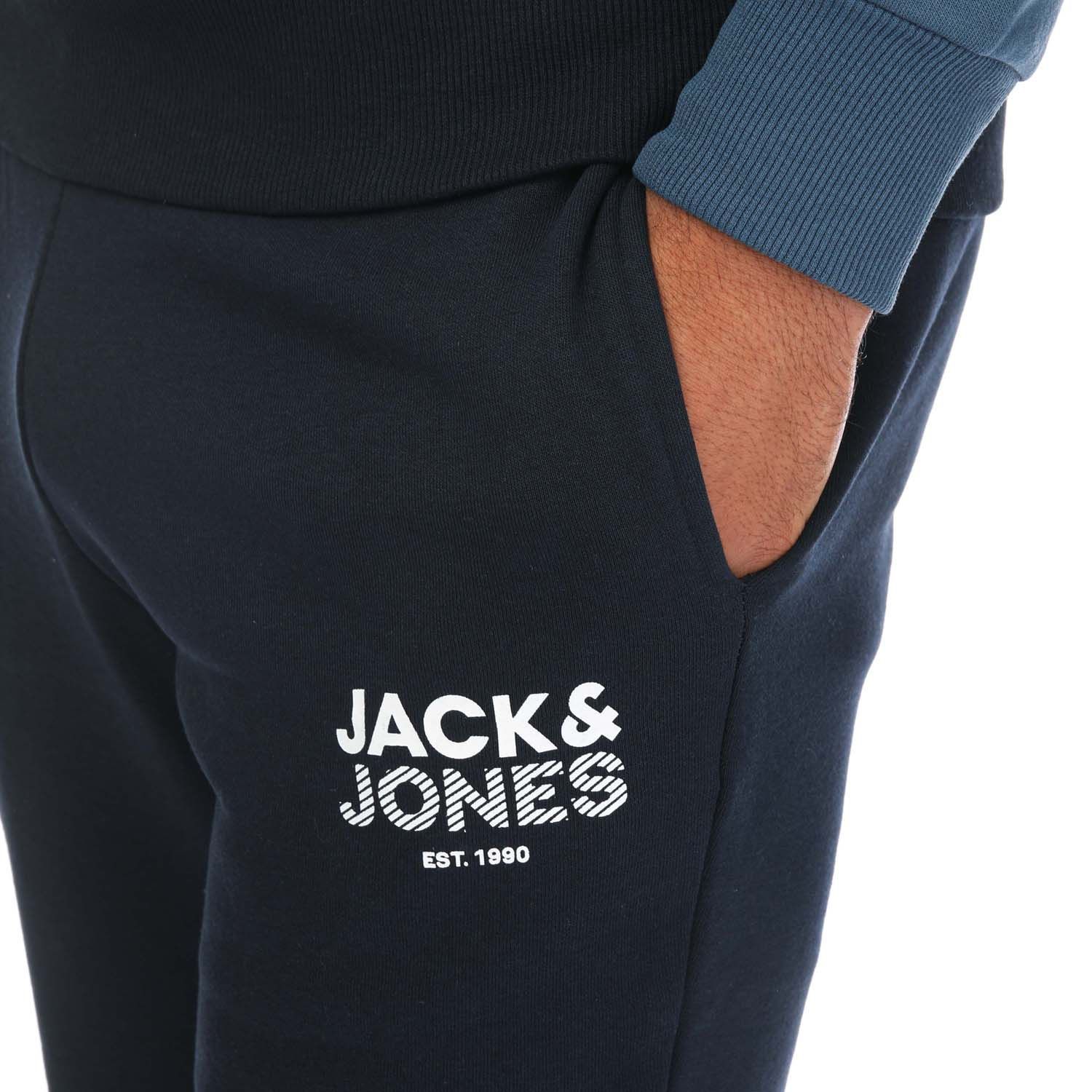 Men's Jack Jones Lewis Hooded Tracksuit in blue navy
