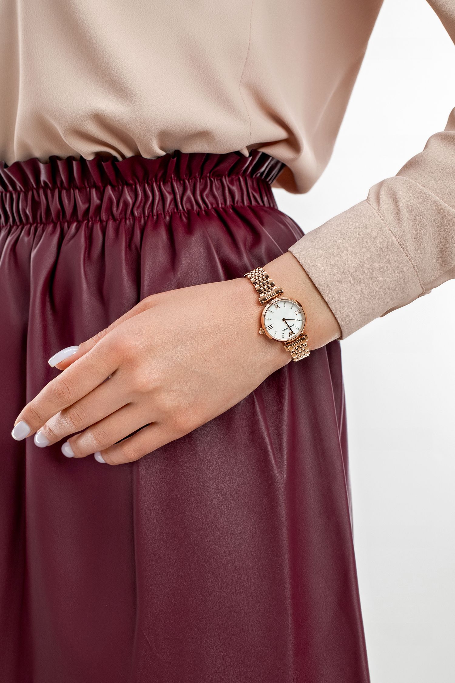 Emporio Armani Gianni T-bar Women's Rose Gold Watch AR11316