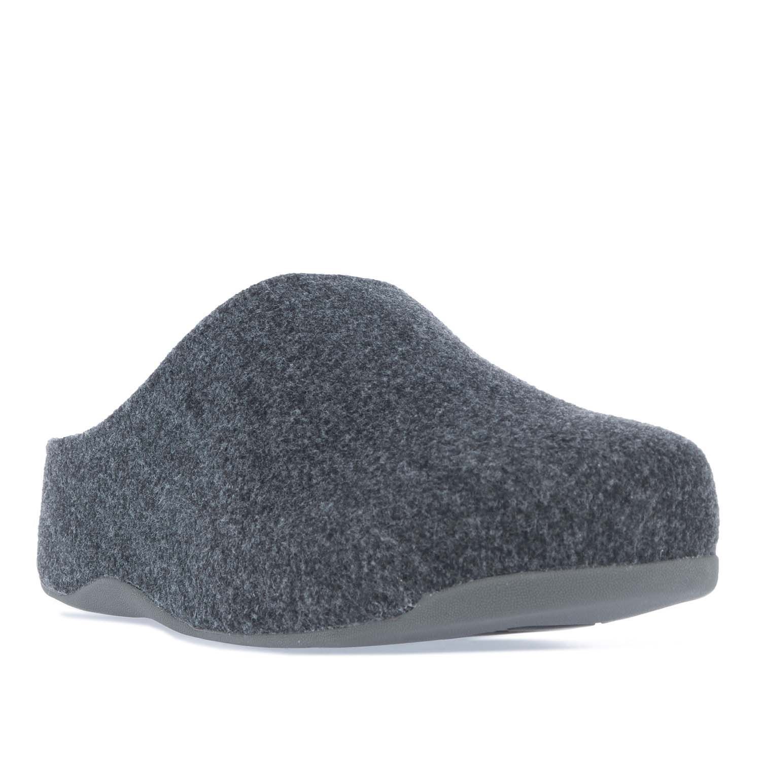 Women's Fit Flop Shuv Felt Clog Slippers in Grey