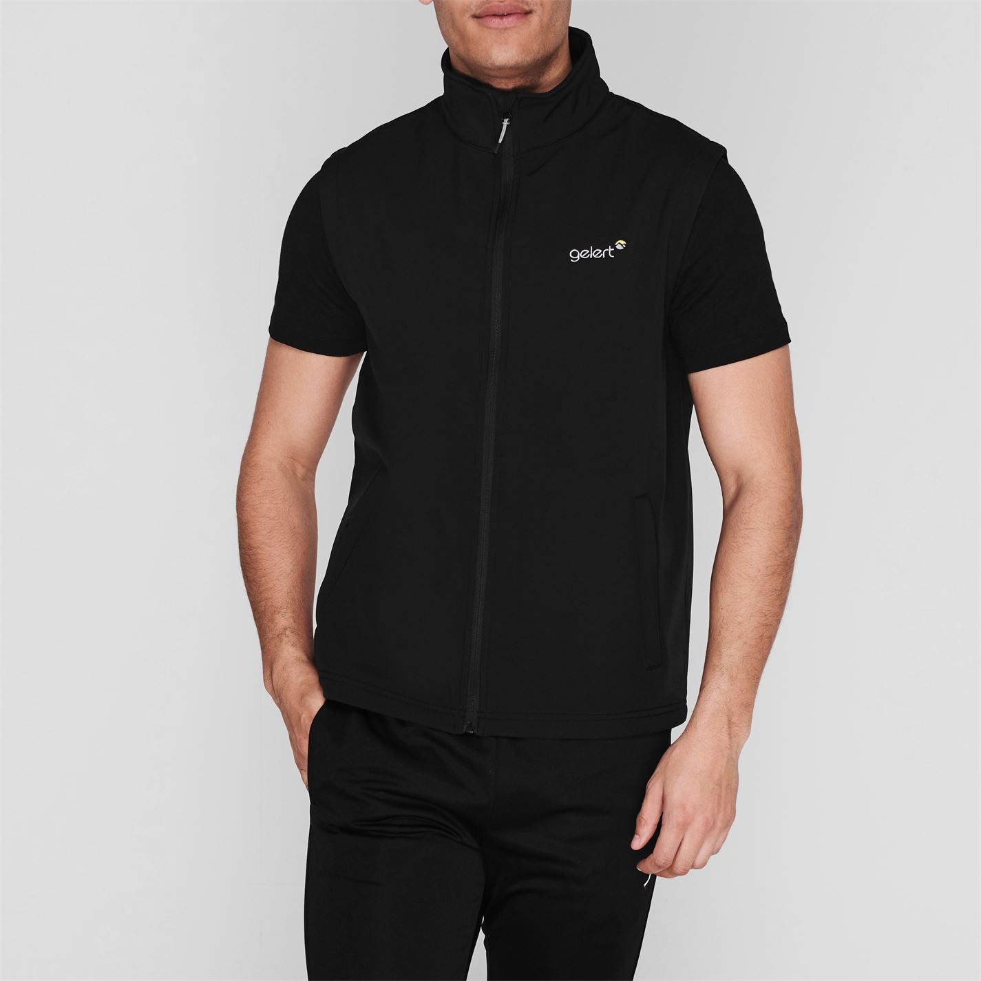 Gelert Mens Shell Gilet Bodywarmer Pockets Zip Fleece Inner Lining Outdoor