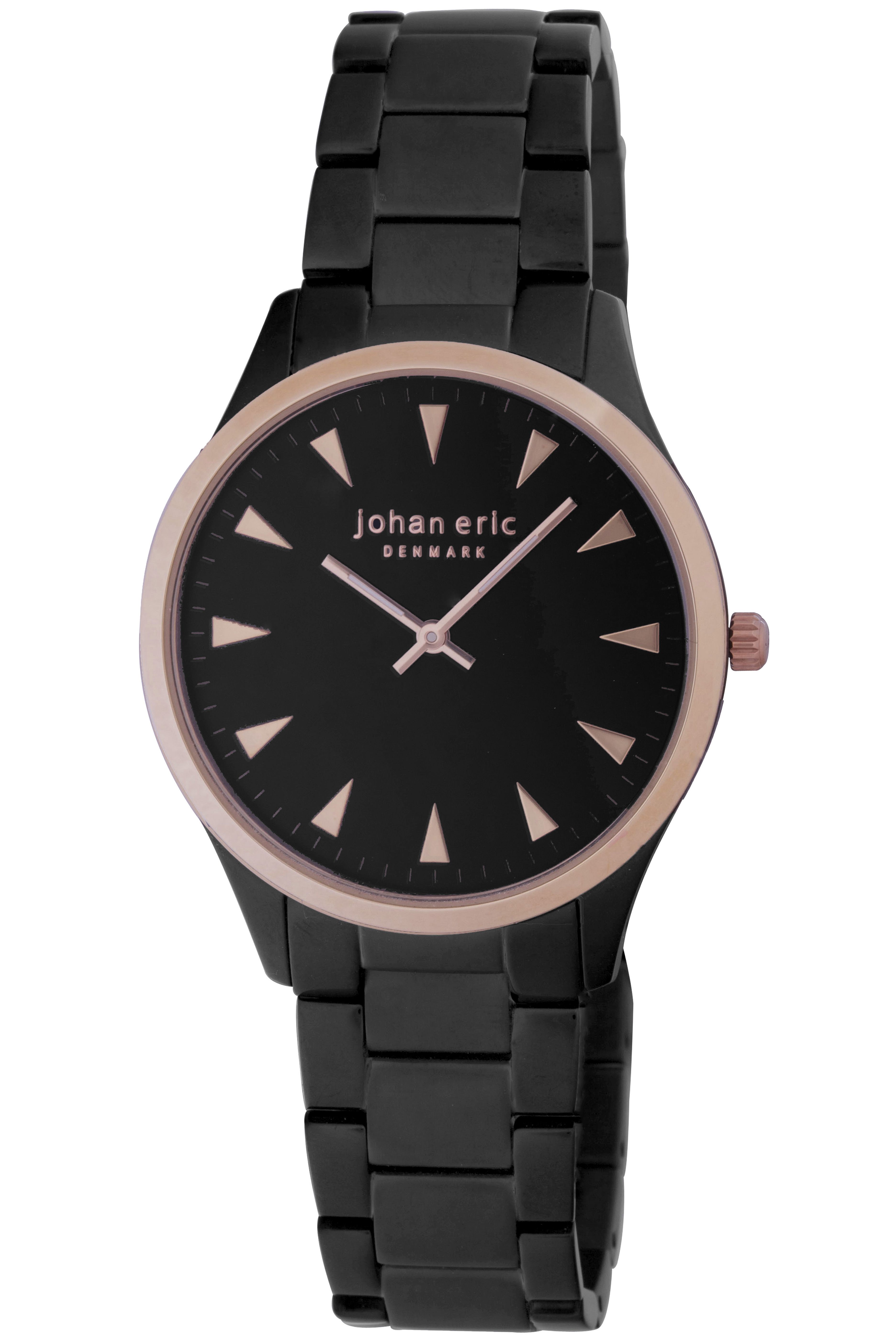 Johan Eric Helsingør, Men's, Black Dial Watch w triangular Rose Gold ...
