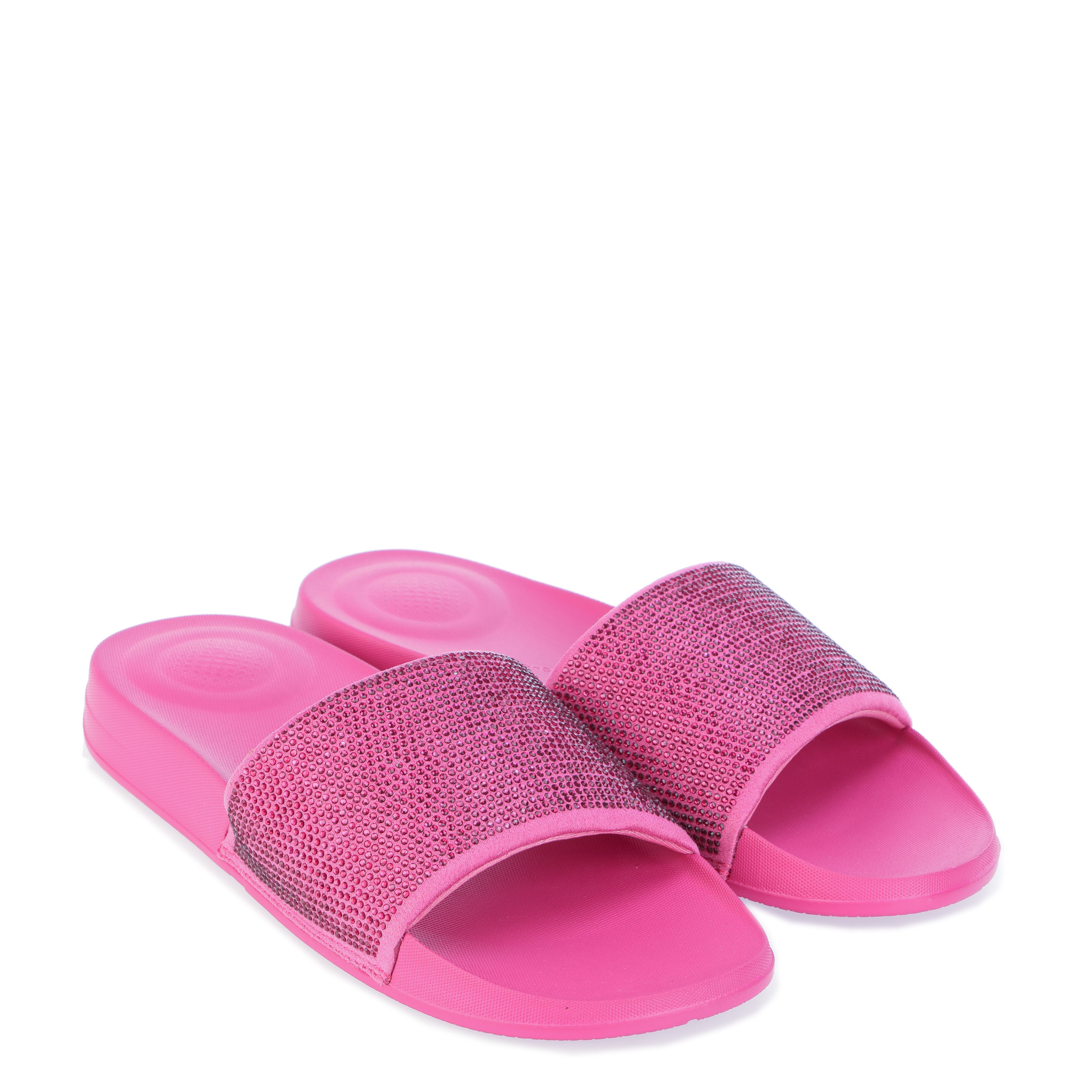 Women's Fit Flop iQushion Crystal Slide Sandals in Rose