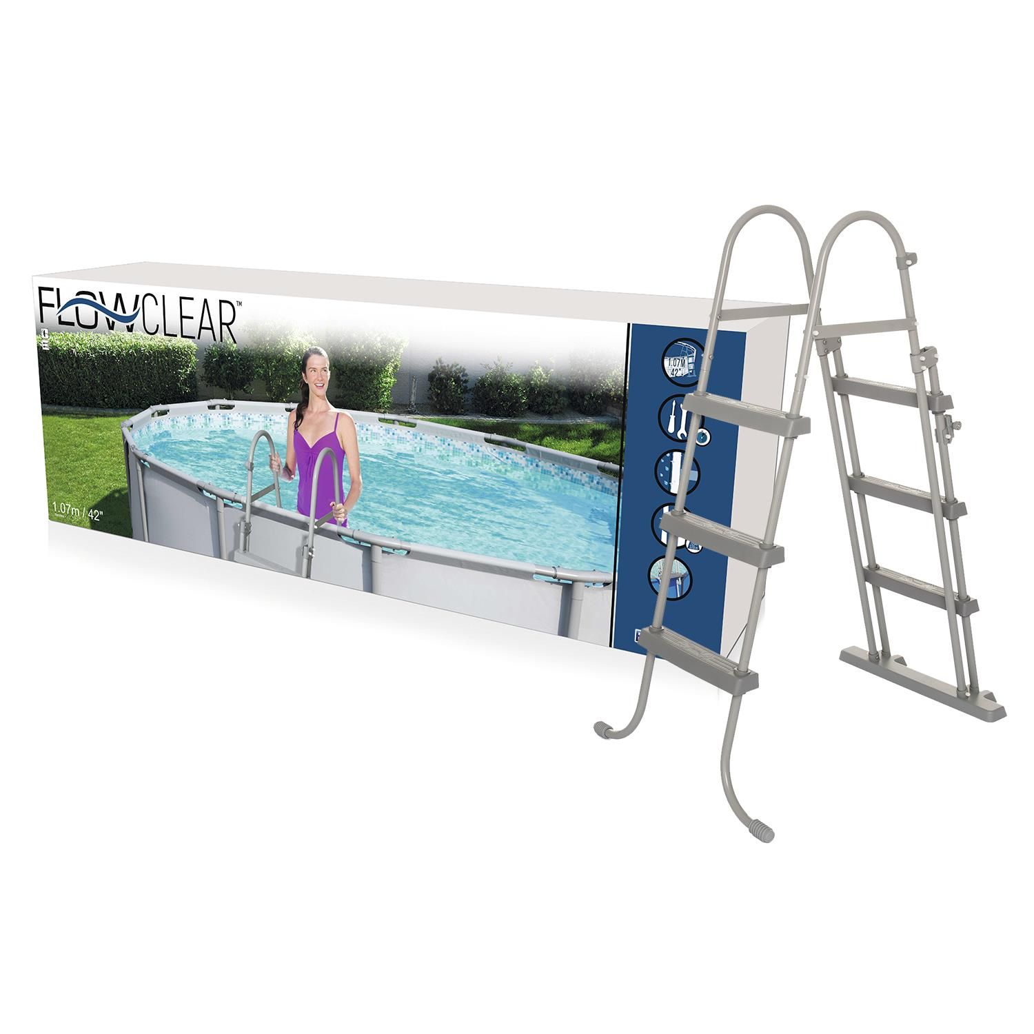 Bestway Flowclear 42"/1.07m Easy to Assemble Above Ground Swimming Pool ...