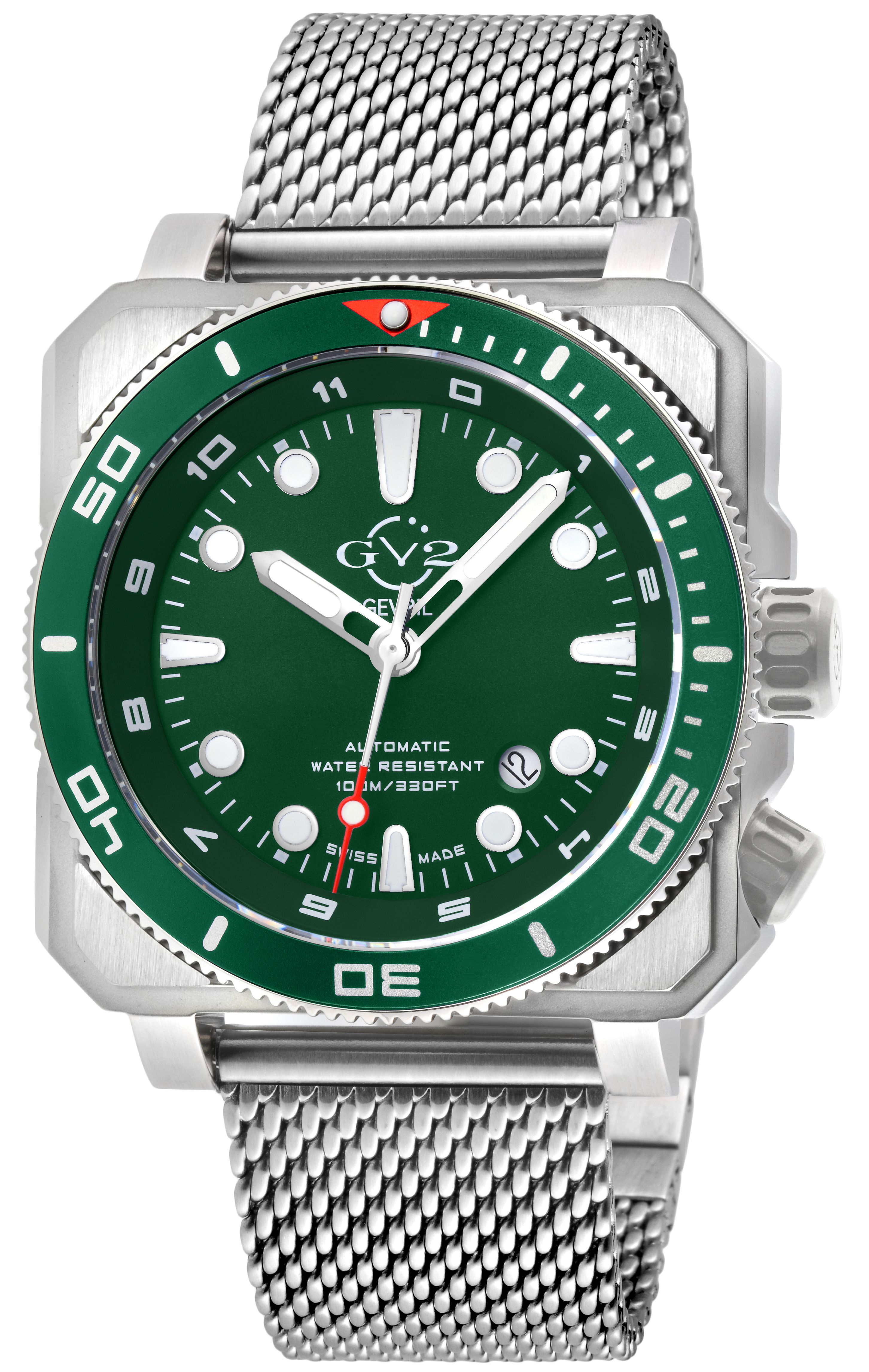 GV2 Men's XO Submarine 4540B Swiss Automatic, SW200 Movement Stainless ...