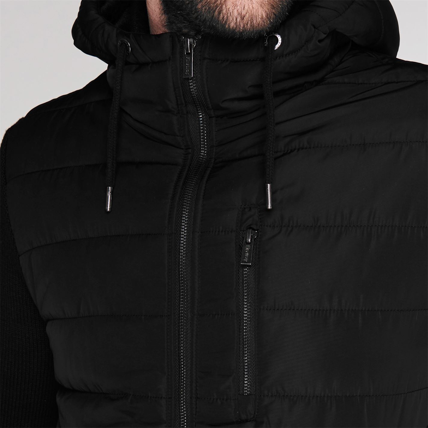 Firetrap Mens Sartorial Knit Jacket Outerwear Lined Full Zip Hooded ...