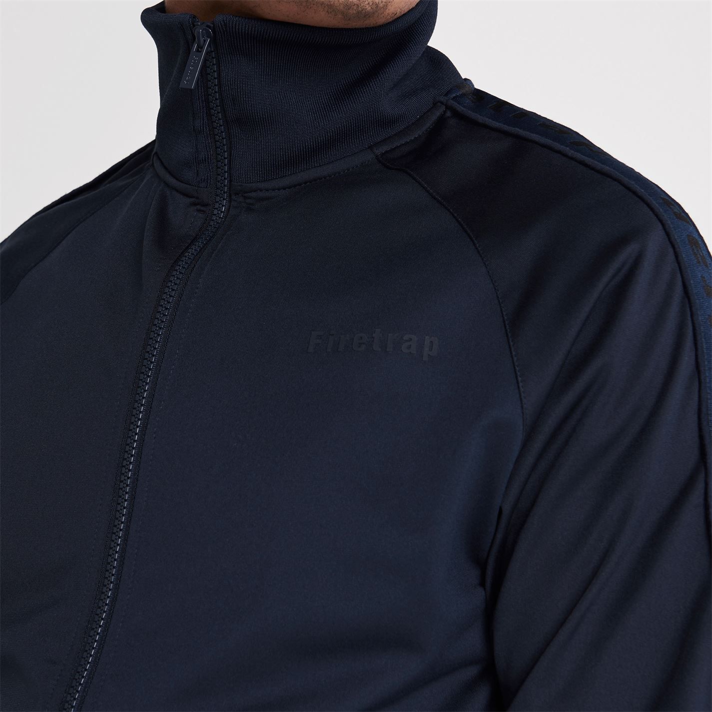Firetrap Mens Track Jacket Tracksuit Jumper Full Zip Soft Feel Lining Top