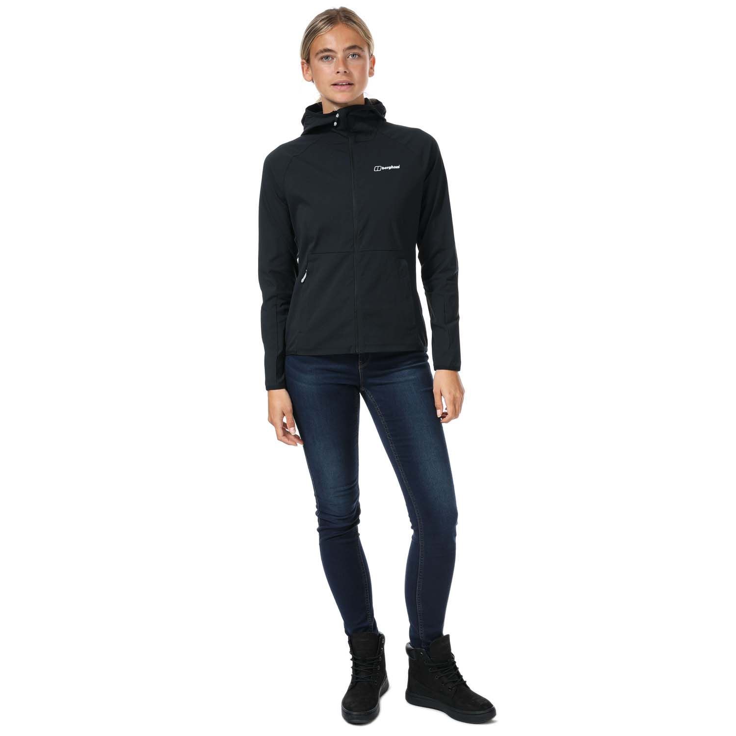 Women's Berghaus Arrina Hooded Stretch Woven Jacket in Black