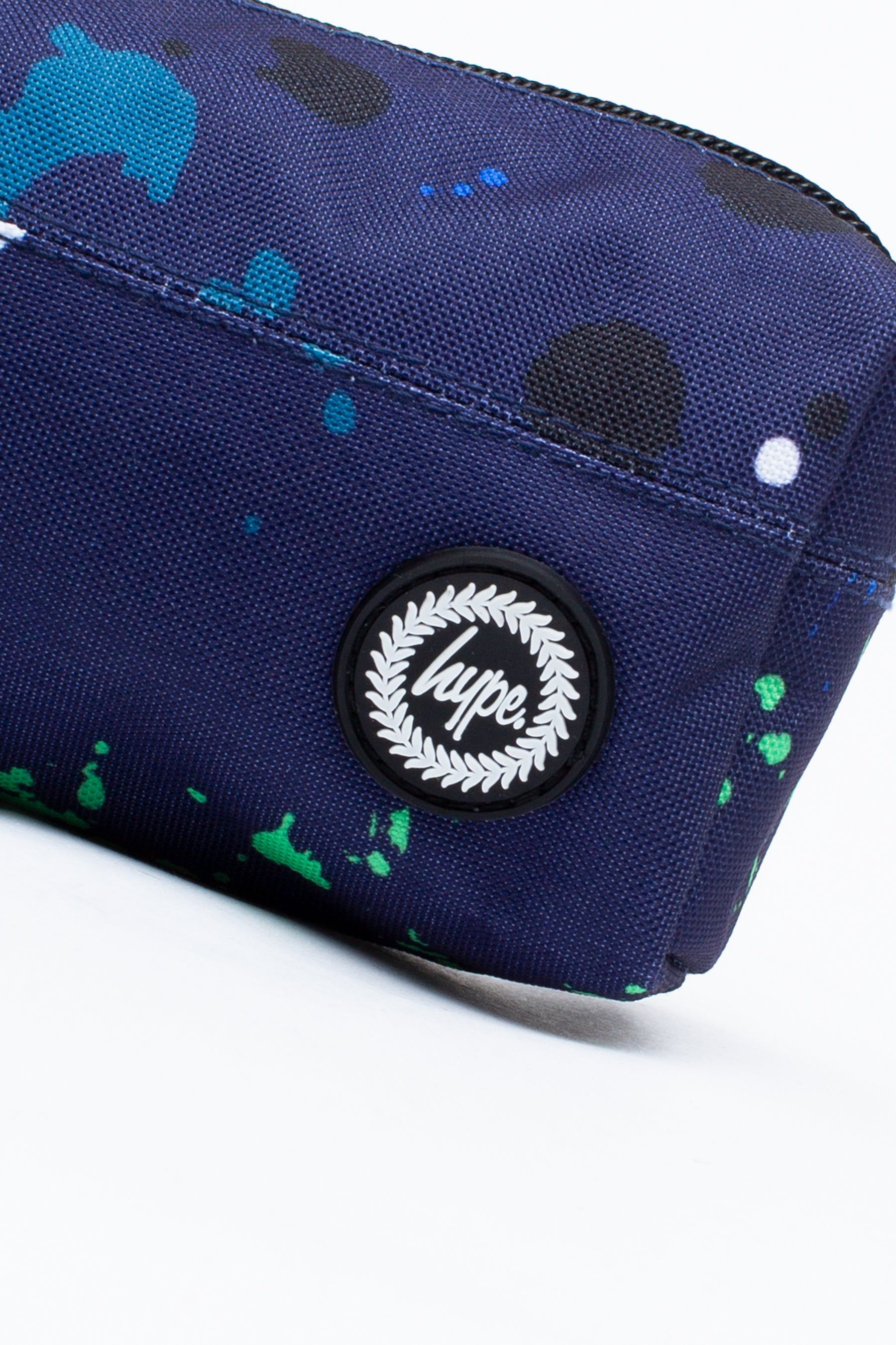 HYPE BLUE GREEN WHITE LARGE SPLAT PENCIL CASE