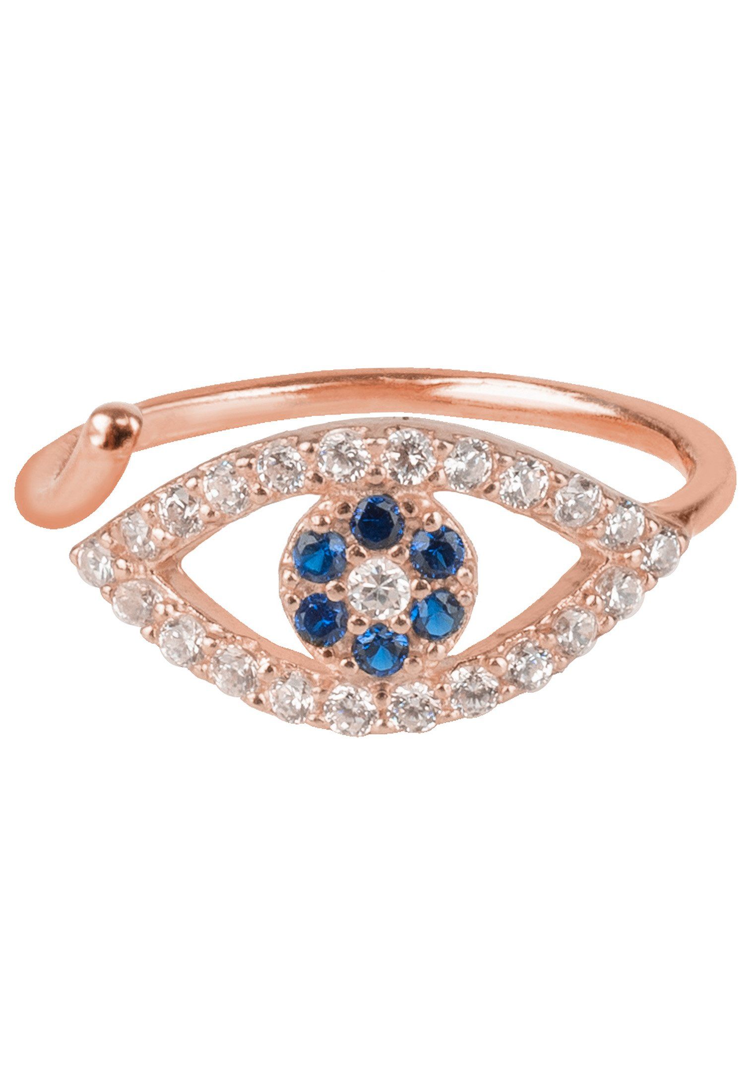 Evil Eye Midi Pinky Ring Rosegold