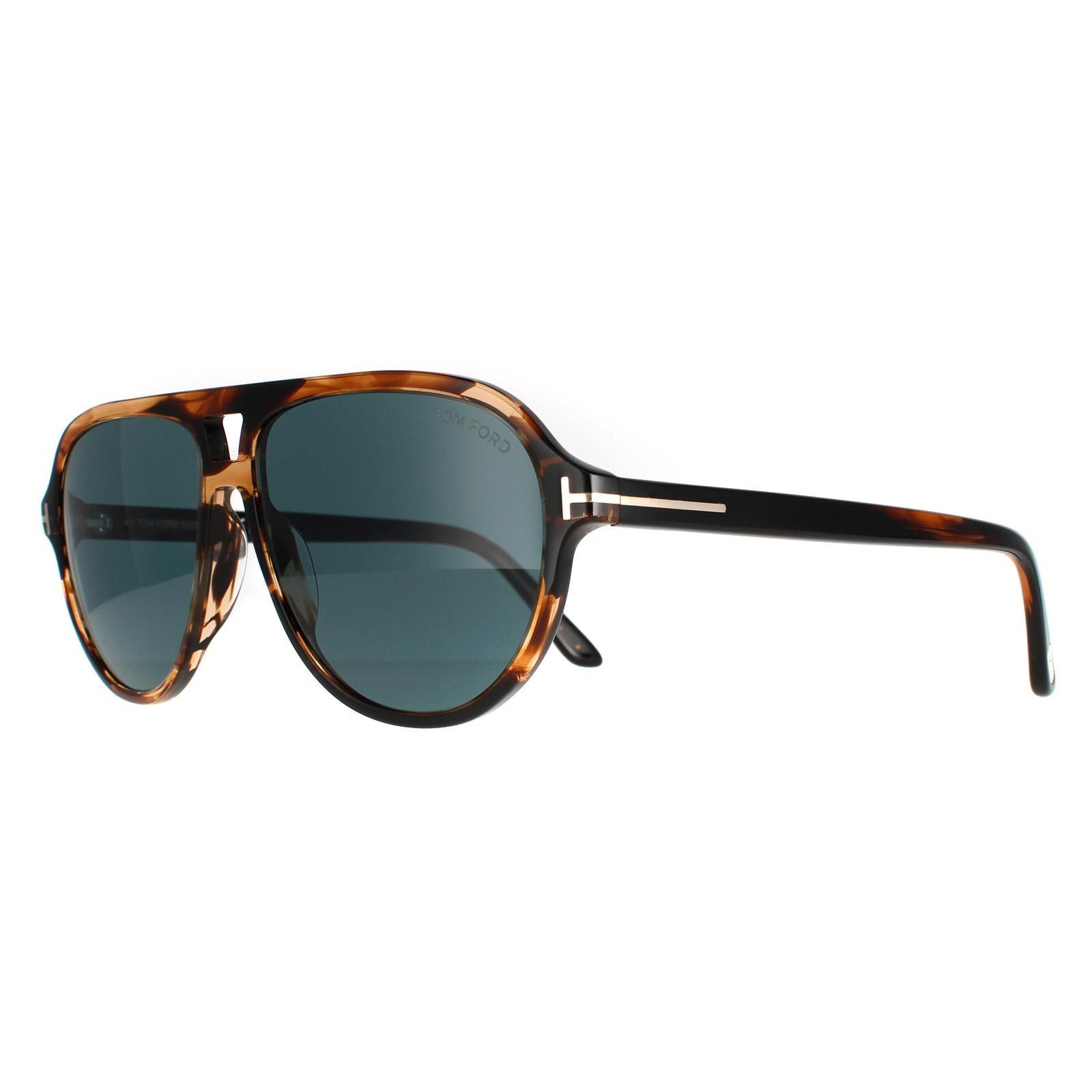 Tom Ford Aviator Mens Havana Blue FT0932 Jeffrey Sunglasses