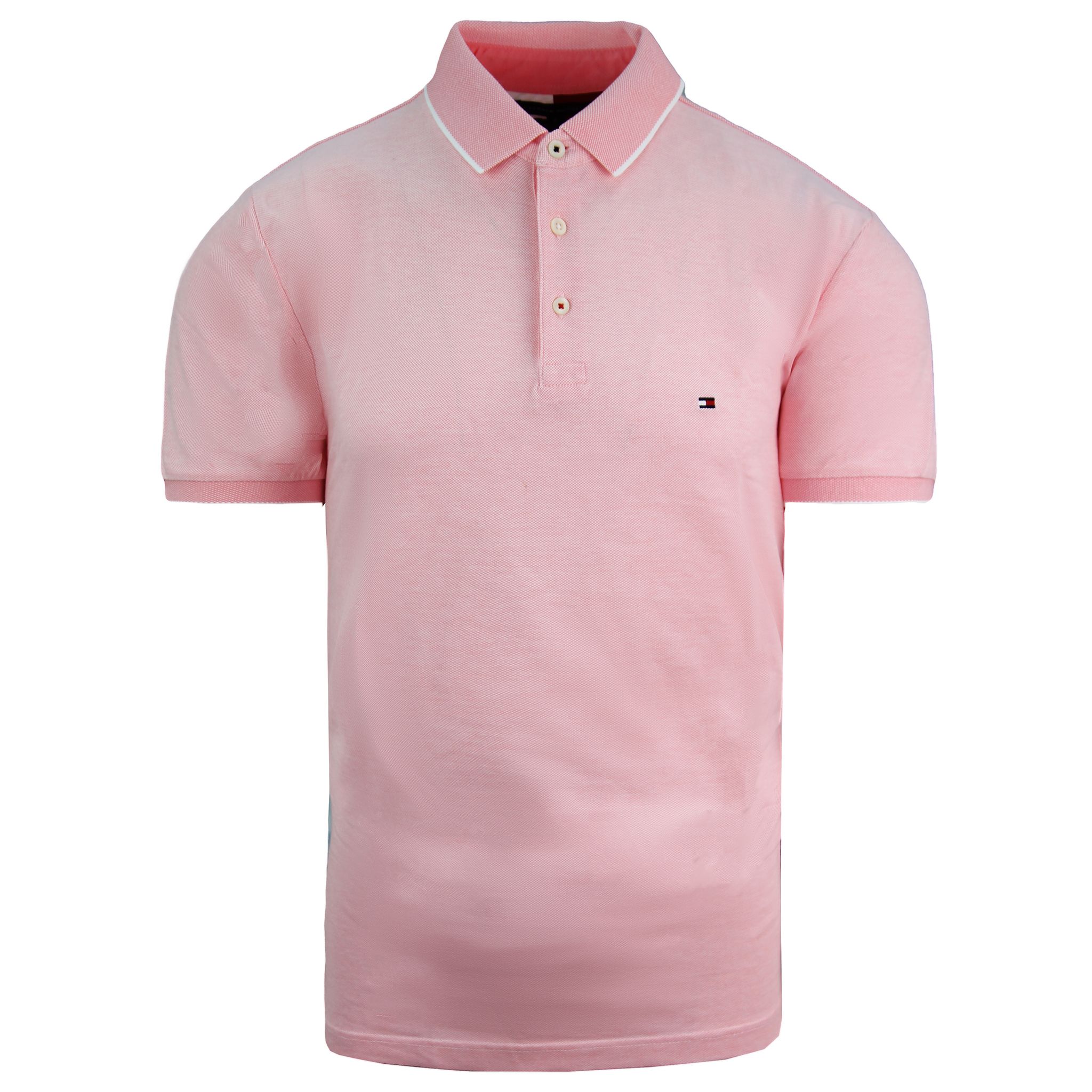 Tommy Hilfiger Short Sleeve Collared Light Pink Mens Polo Shirt