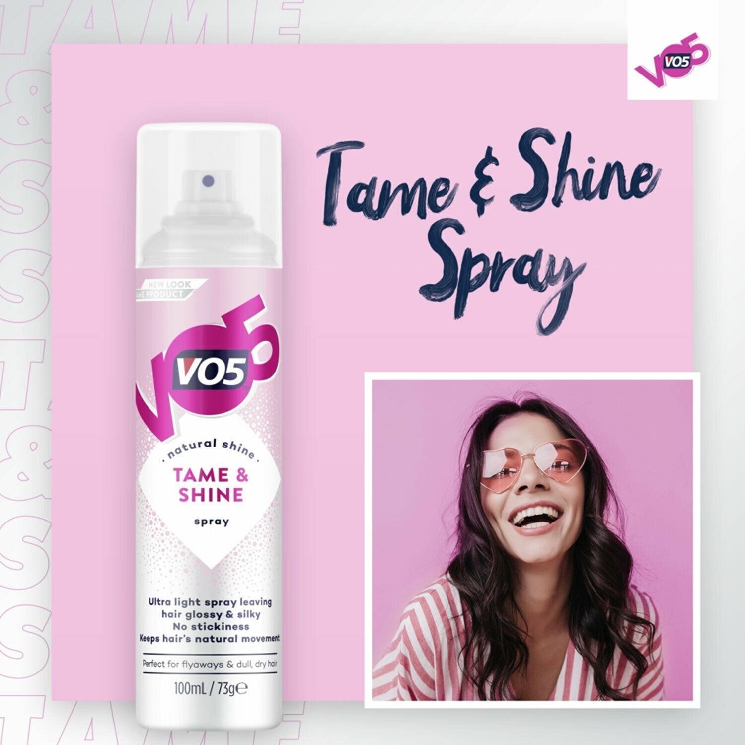 VO5 Natural Tame & Shine Ultra Light Spray For Dull and Dry Hair, 2x 100ml