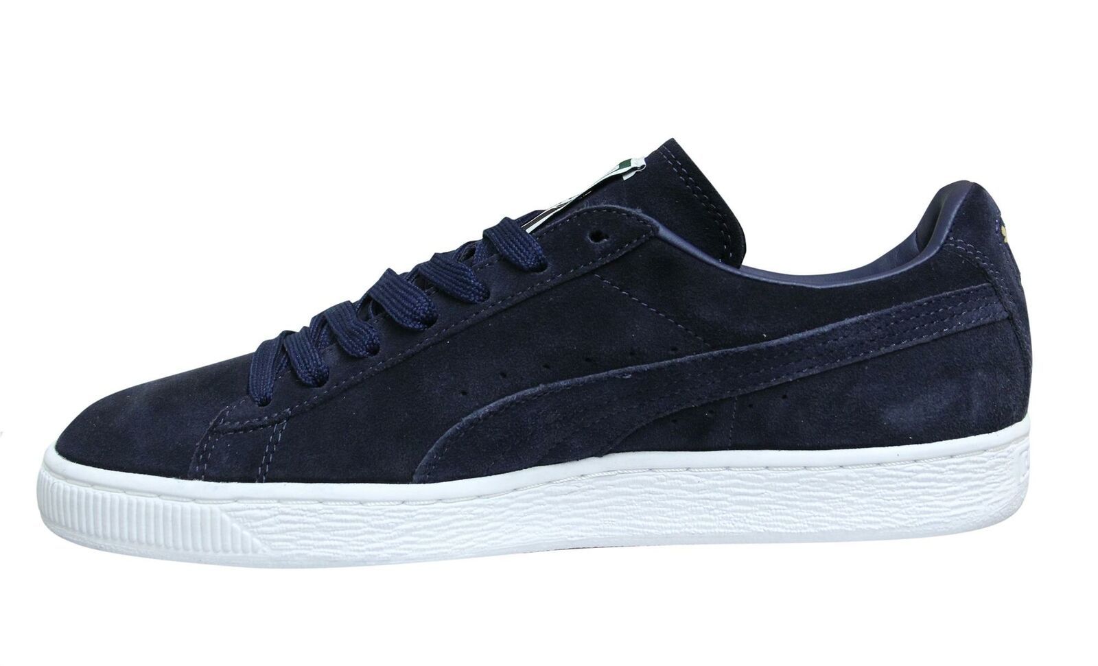 Puma Suede Classic + Navy Blue Leather Low Lace Up Mens Trainers 356568 52