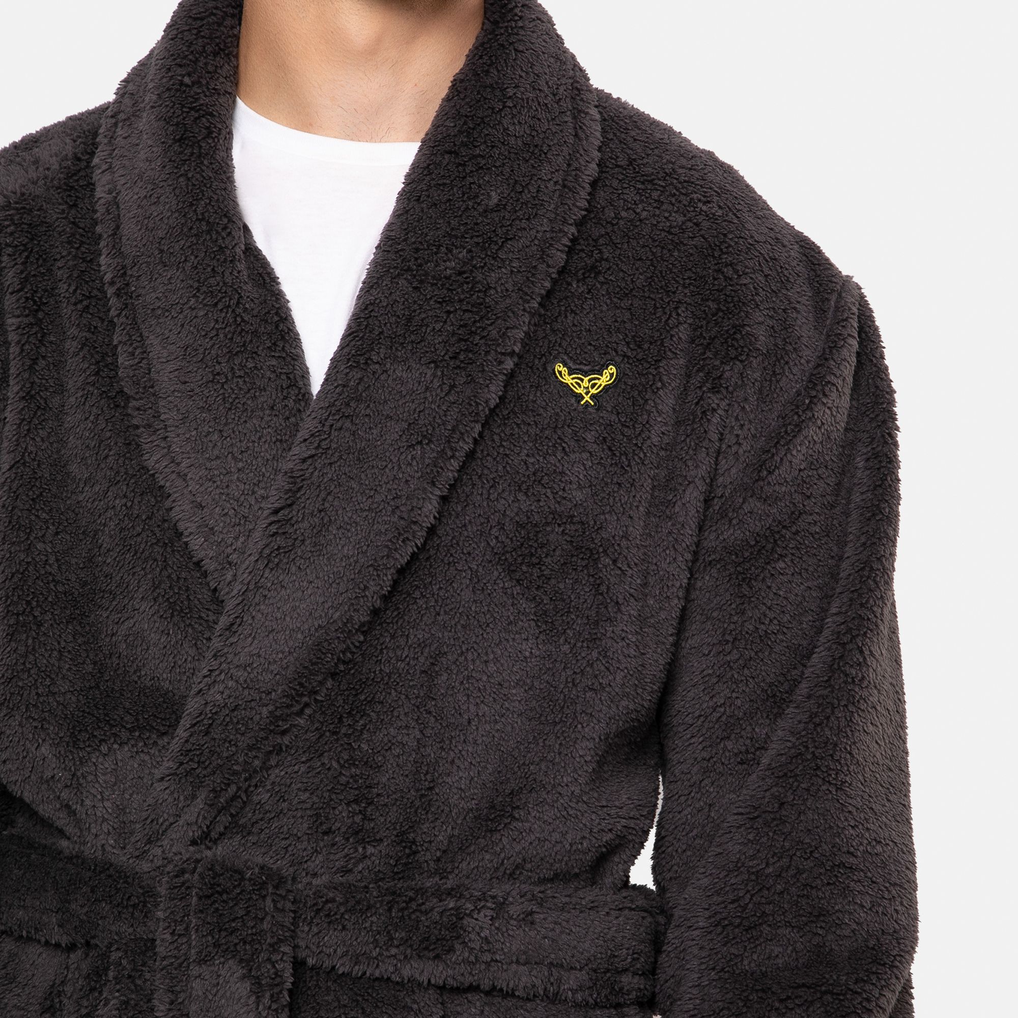 Charcoal 'Robert' Teddy Fleece Dressing Gown