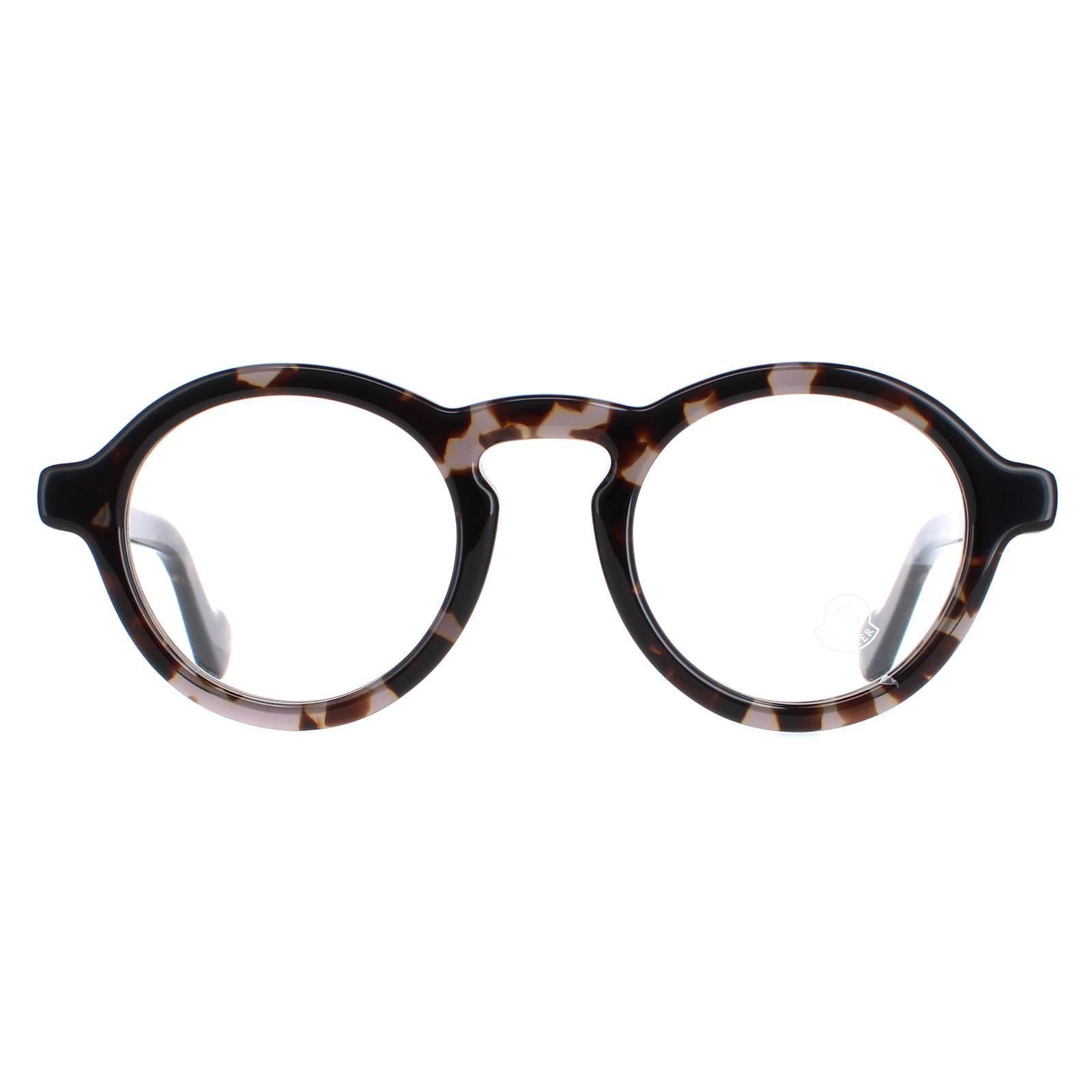 Moncler Round Unisex Tortoiseshell Glasses