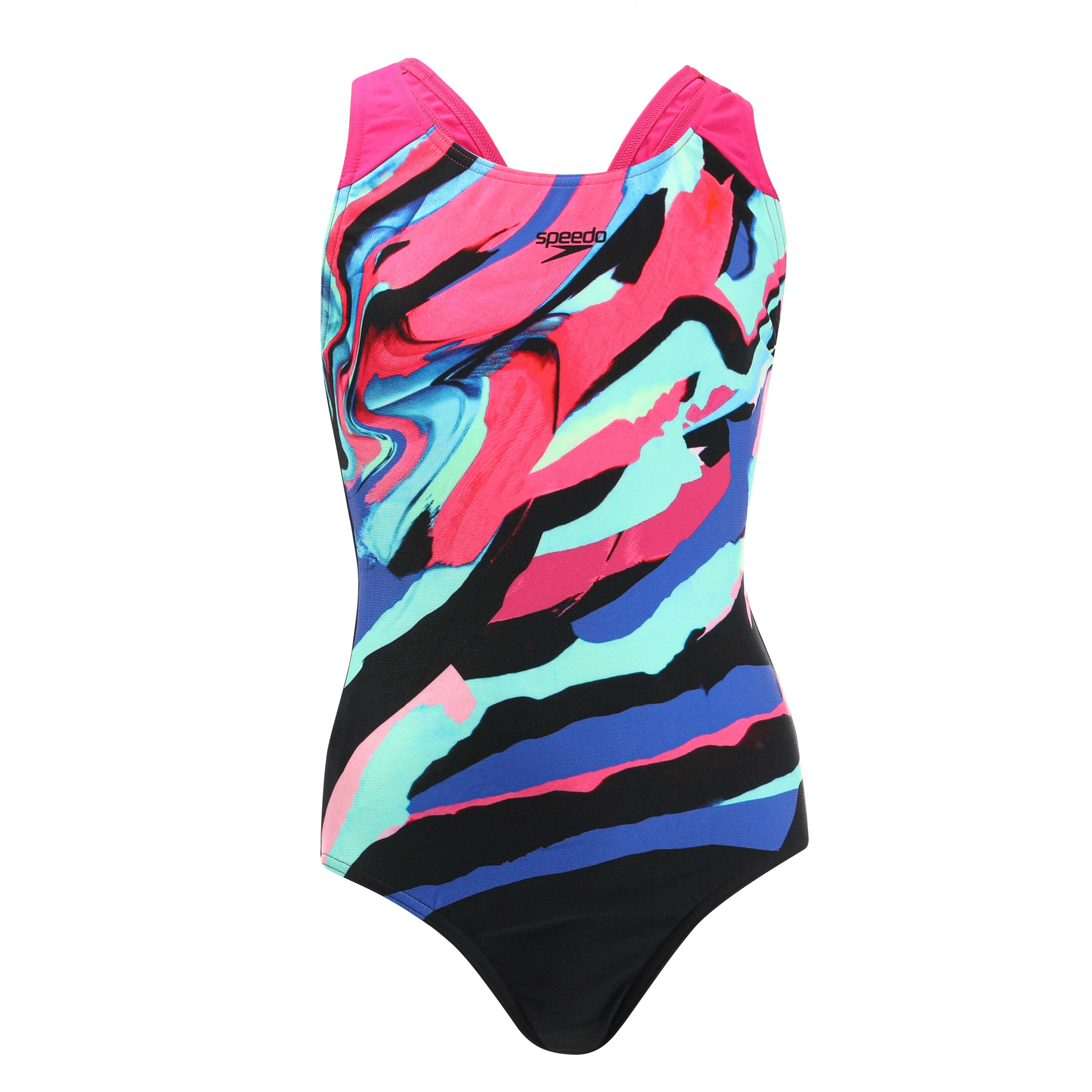 Girl's Speedo Girl's Digital Placement Splashback Swimsuit in Multicolour