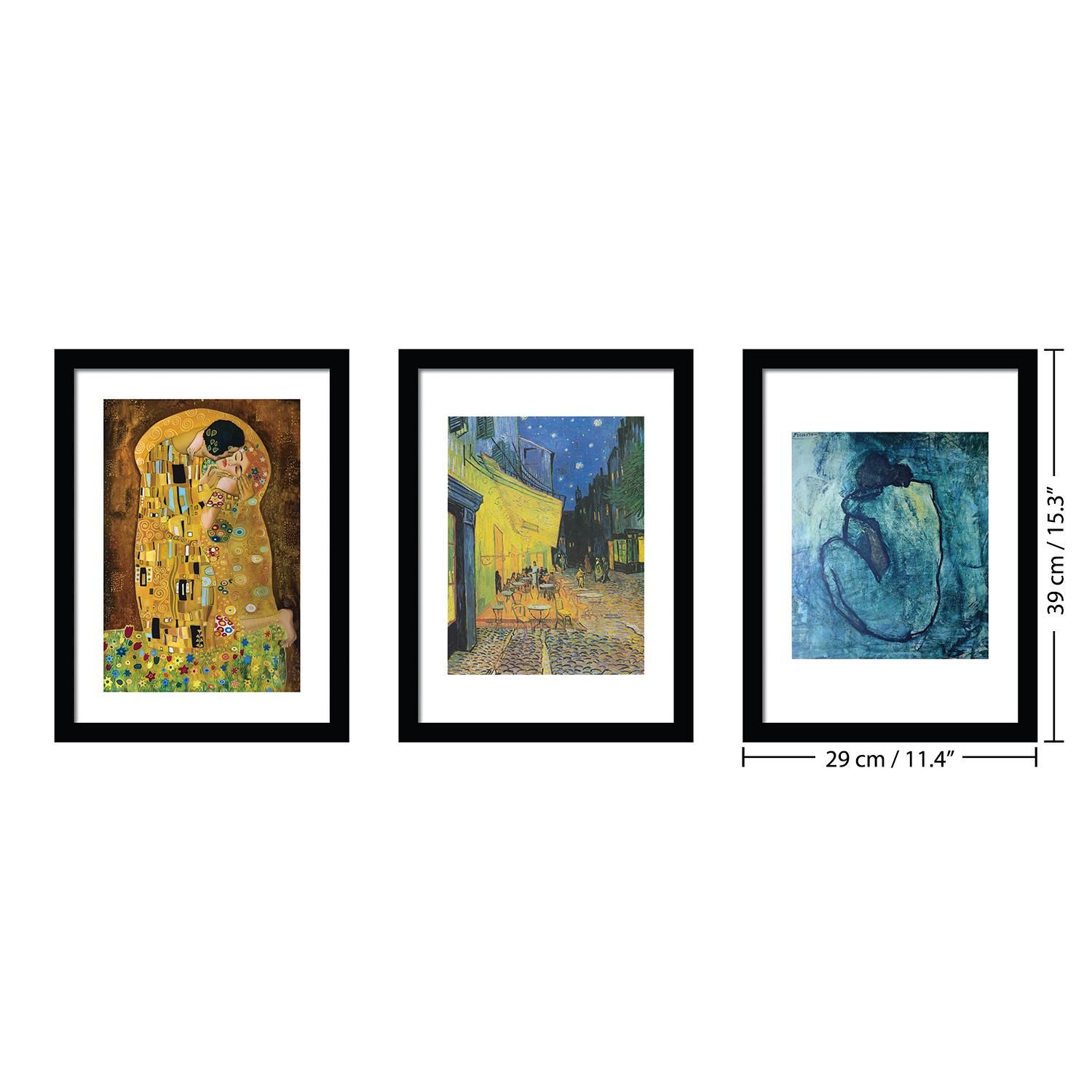 Famous Paintings Posters Set framed art, framed print 42.6 x 32.6 cm ...