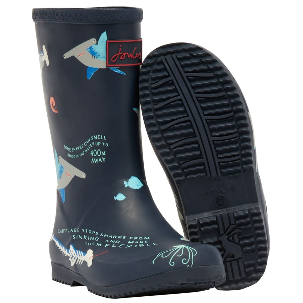 Joules Boys Roll Up Lightweight Flexible Wellington Boots