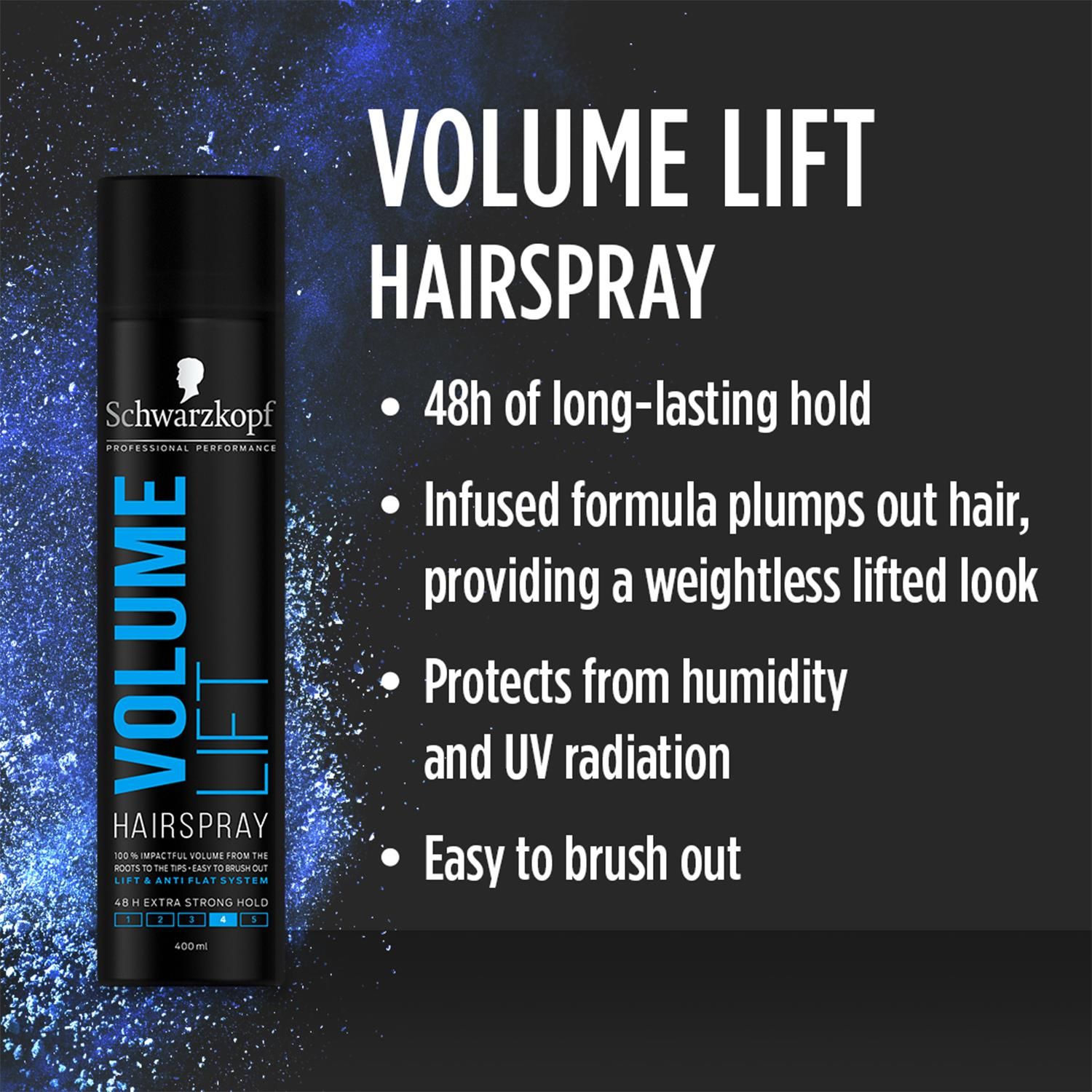 Schwarzkopf Volume Lift Hair Spray Lift & Anti Flat System, 400ml 3pk