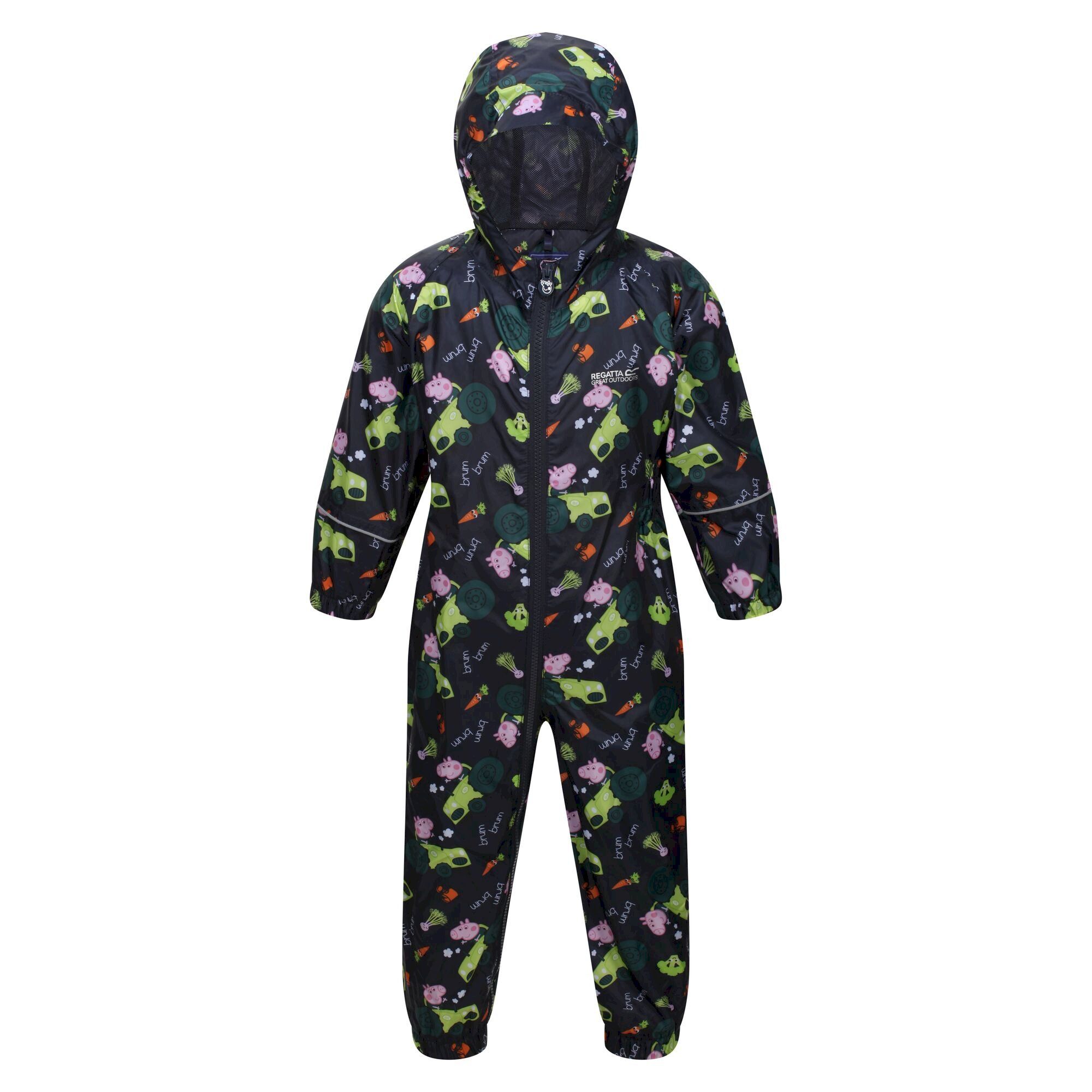 Regatta Childrens/Kids Pobble Peppa Pig Tractor Waterproof Puddle Suit (Navy)