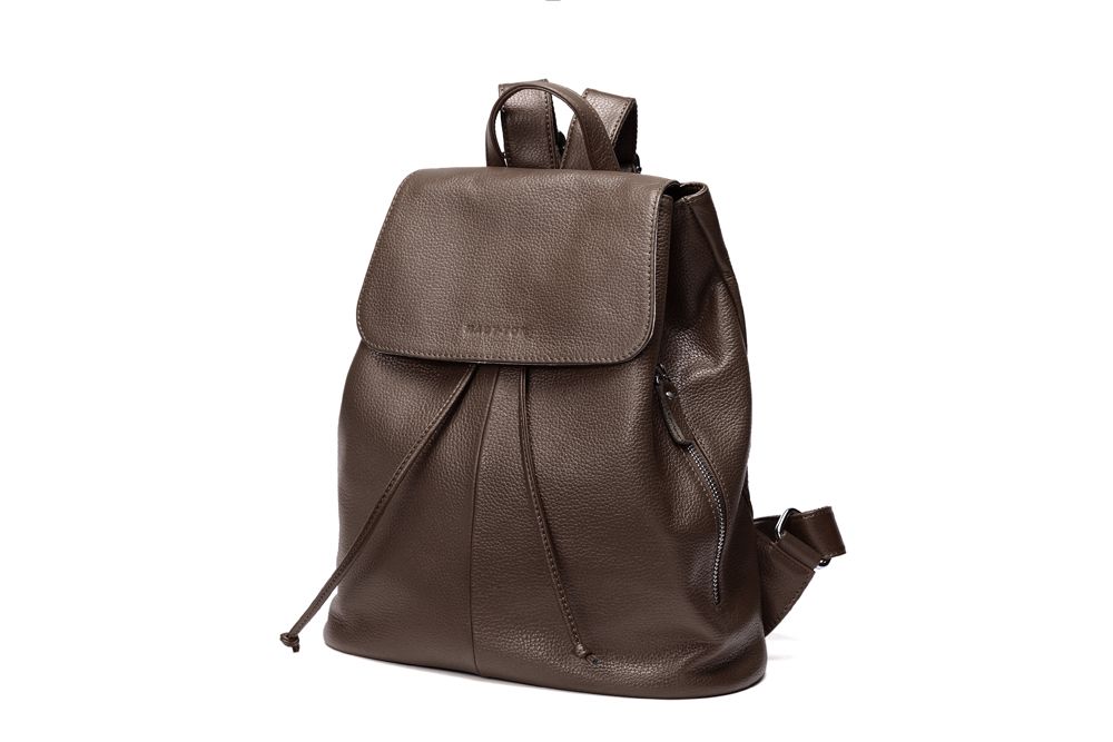 Woodland Leather Brown Medium Size Ruck Sack 12.0" Flap Over Carry ...