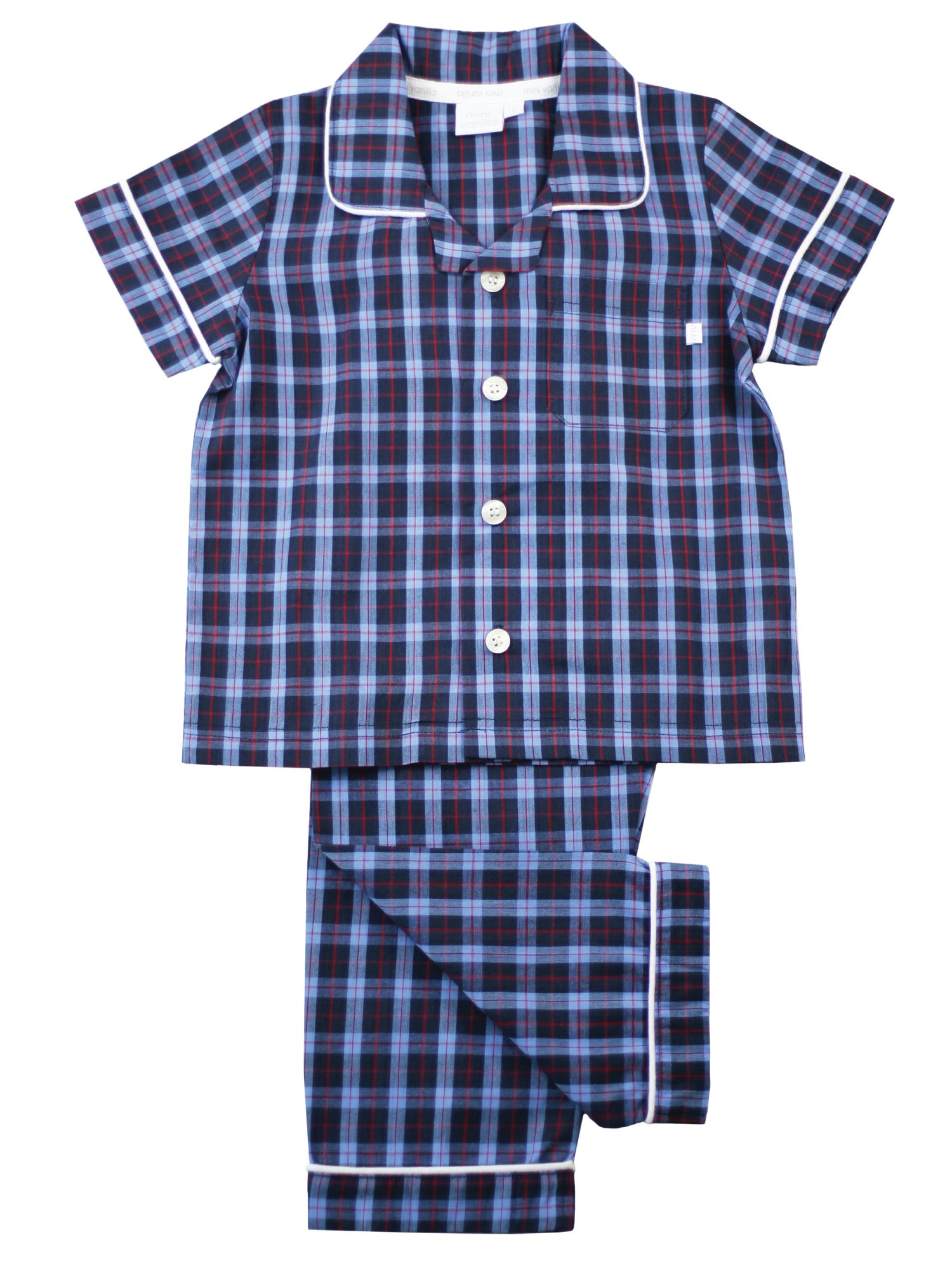 Boys' Traditional Summer Check Cotton Pyjamas