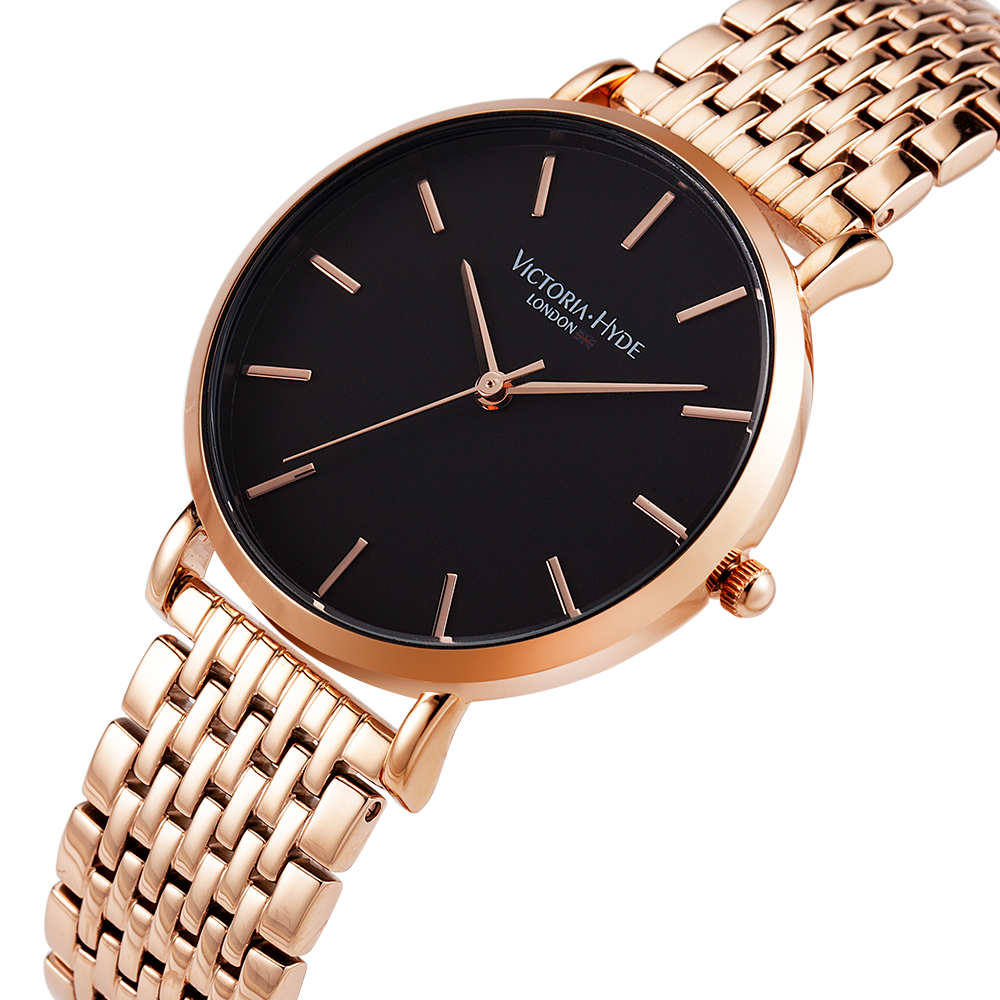 VICTORIA HYDE Watch Richmond Classic Stainless Steel, rosegold black