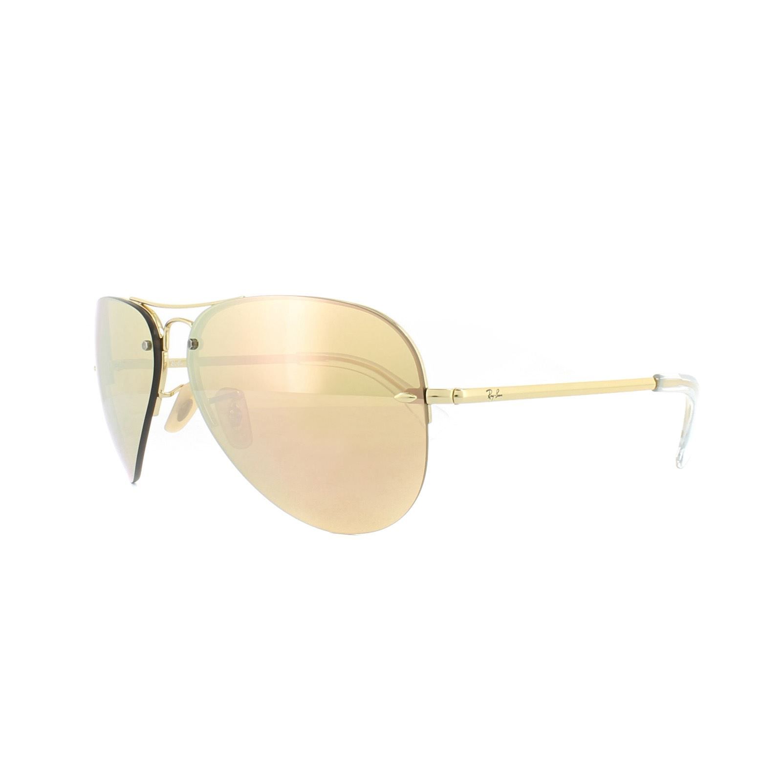 Ray-Ban Sunglasses 3449 001/2Y Gold Copper Mirror