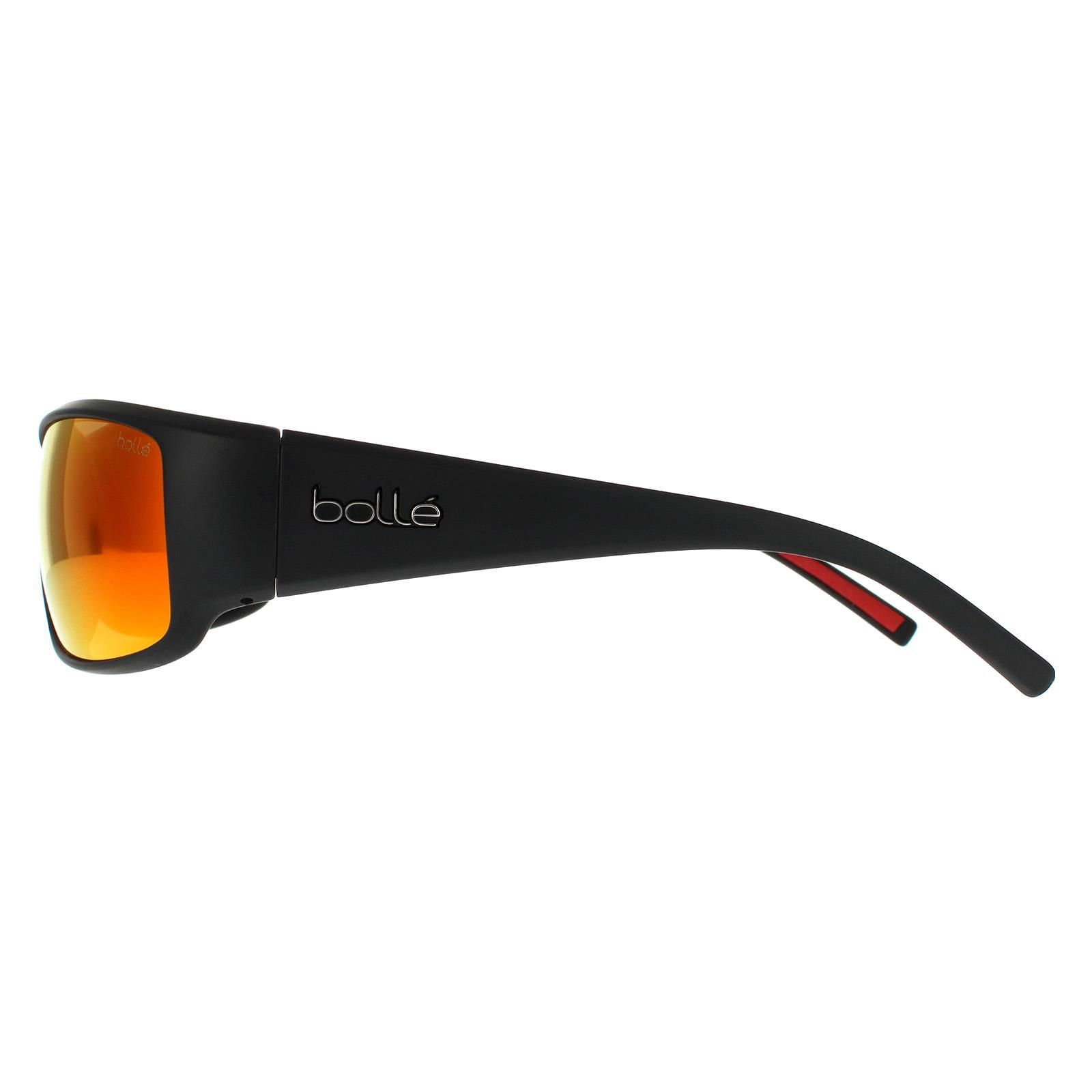 Bolle Wrap Mens Black Metal Red Brown Fire Sunglasses