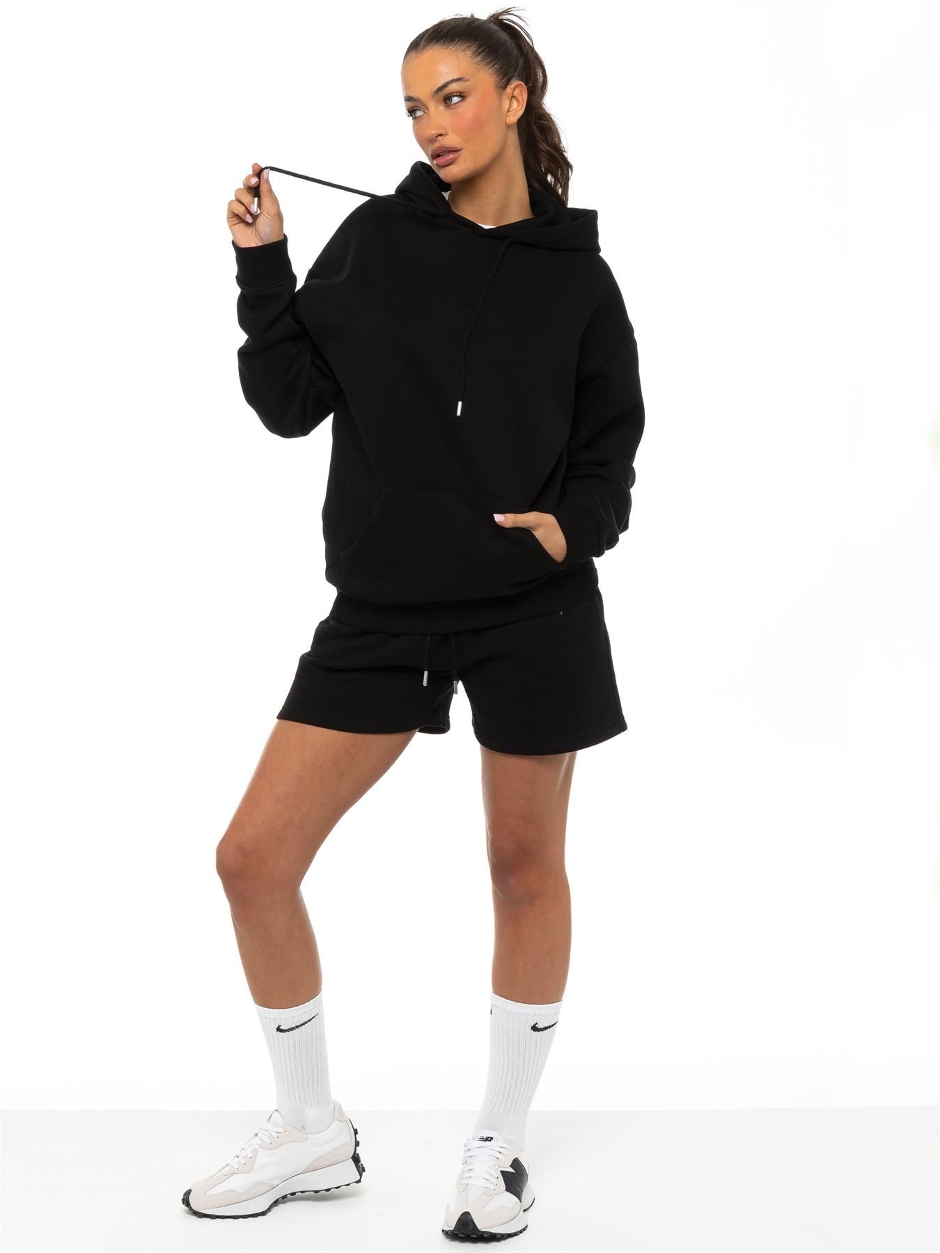 Enzo Womens Oversized Hoodie Tracksuit With Shorts