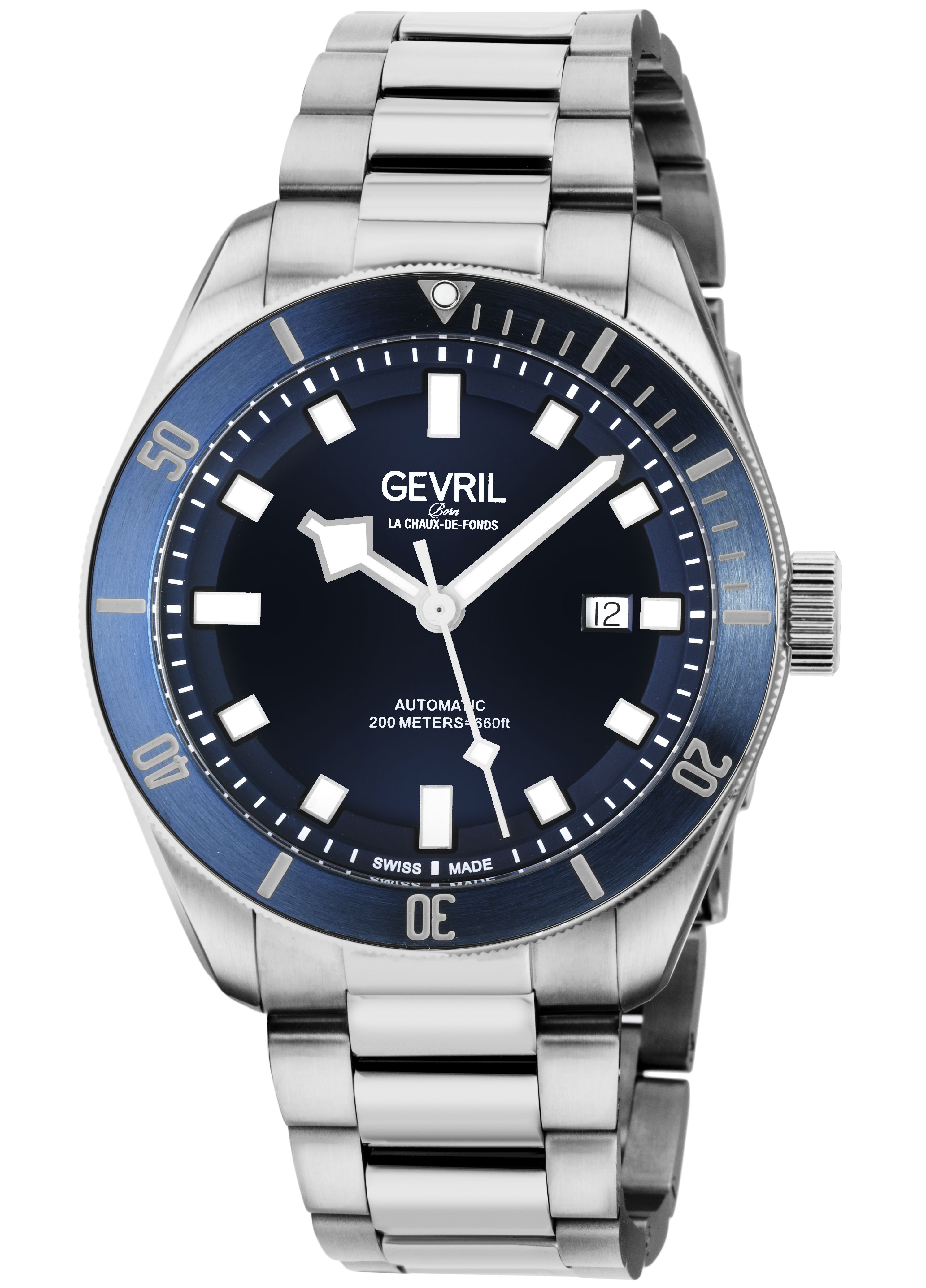 Gevril Men's Yorkville Swiss Automatic Sellita SW200 Blue Dial ...